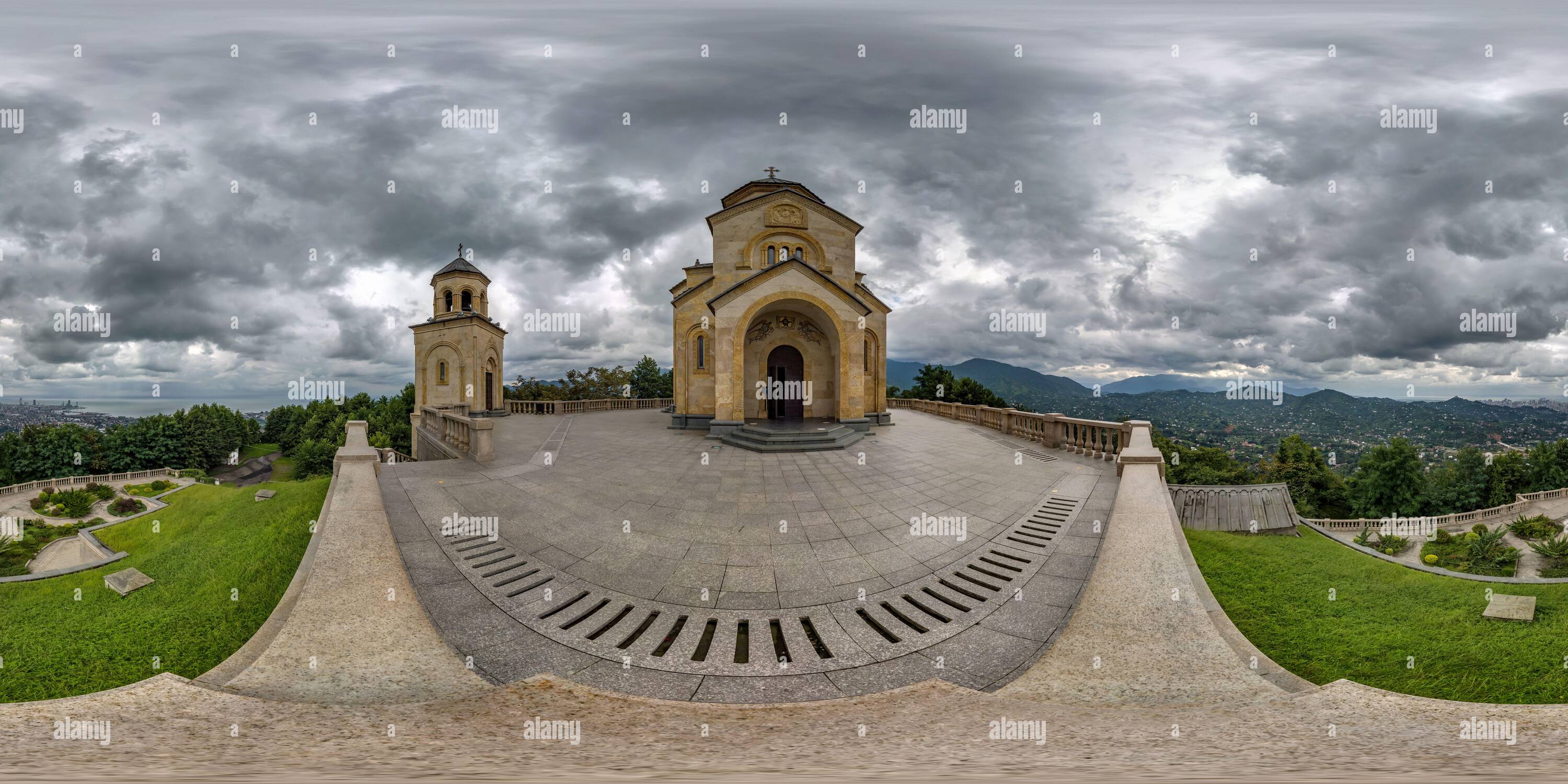 360° view of 360 hdri panorama near yellow brick orthodox georgian ...