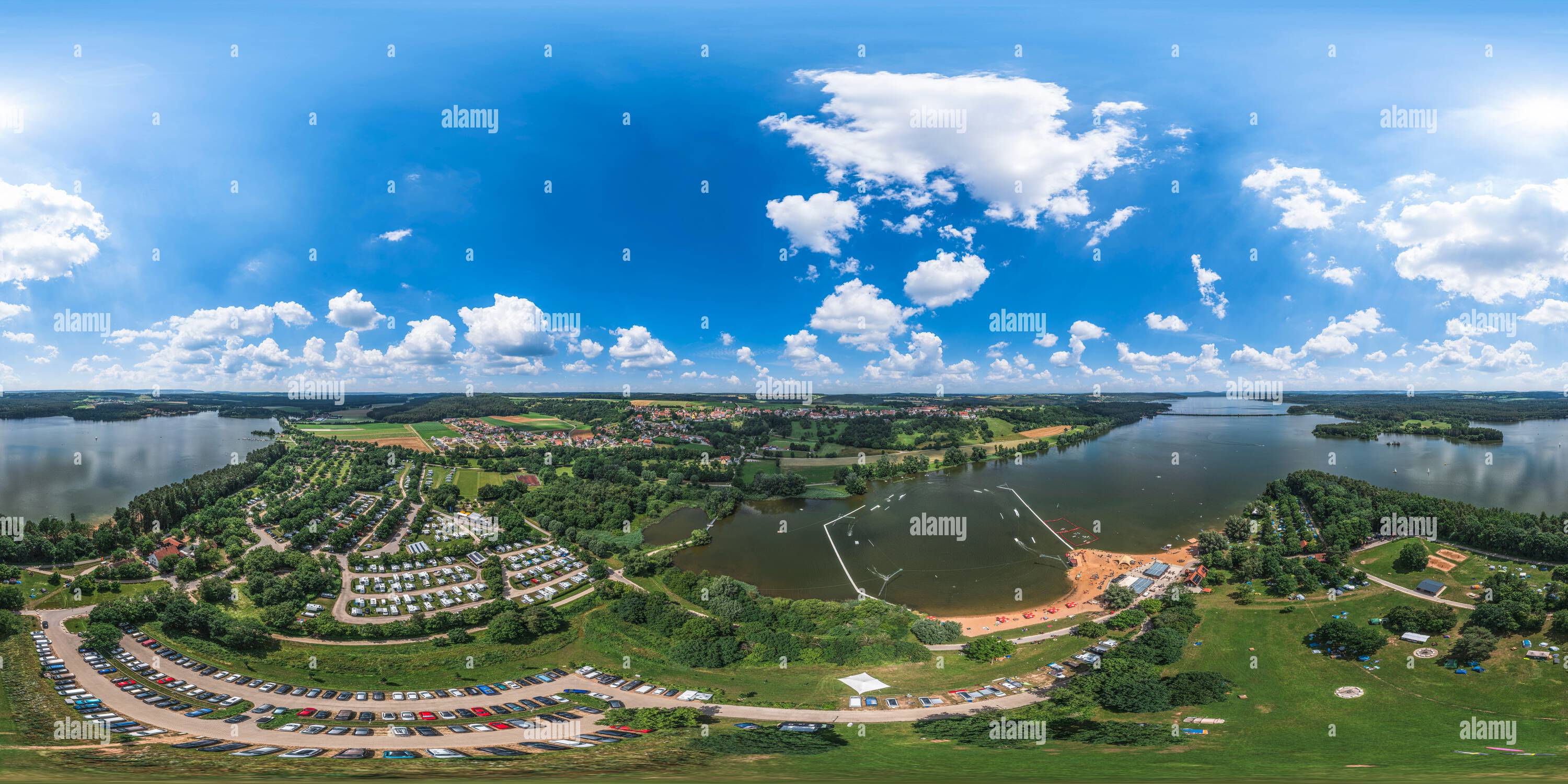 360° view of 360° Absberg-Seespitz, Lake centre on small Brombach Lake ...