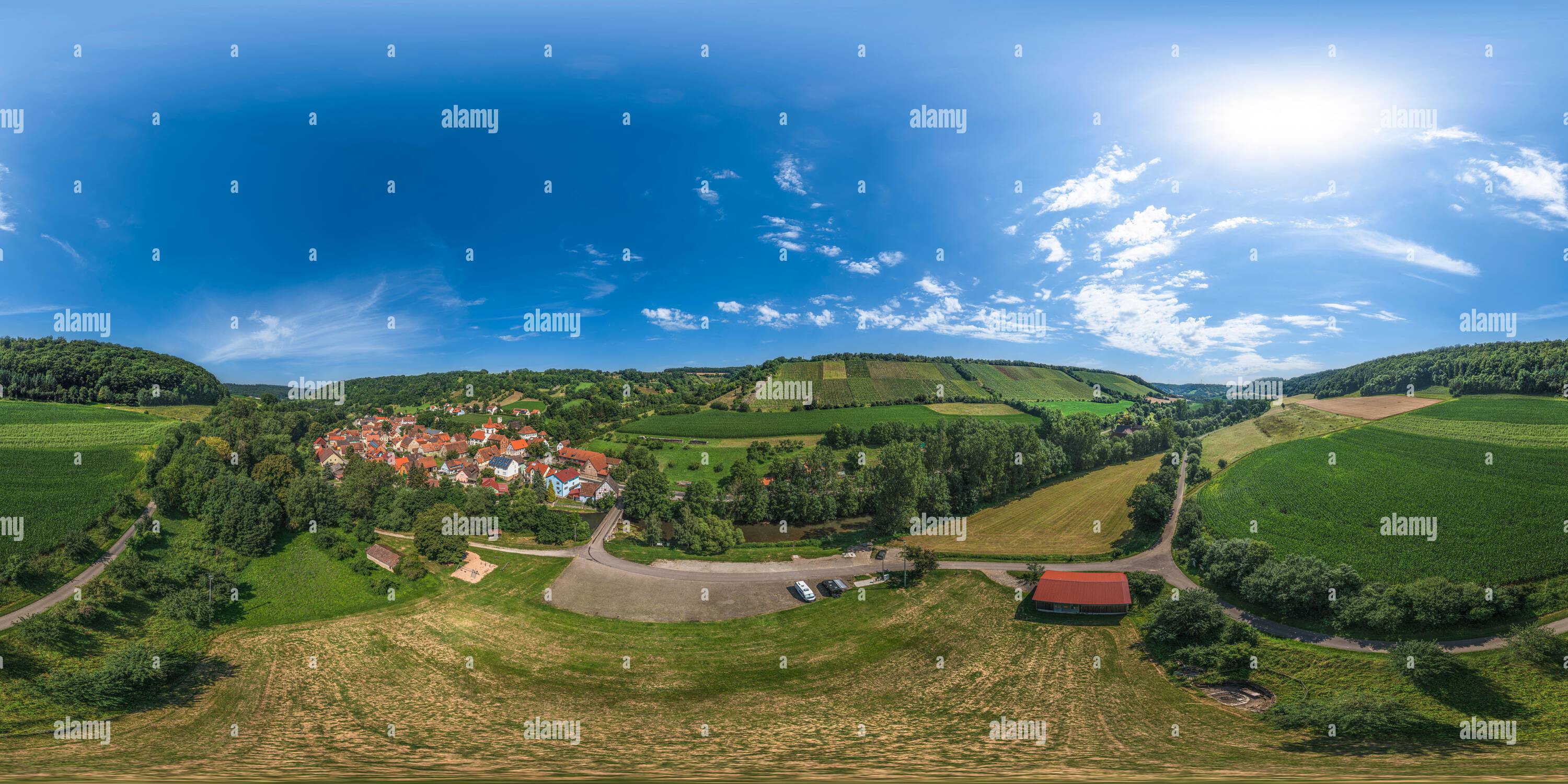 360° view of 360° - Aerial view to a idyllic small village called ...