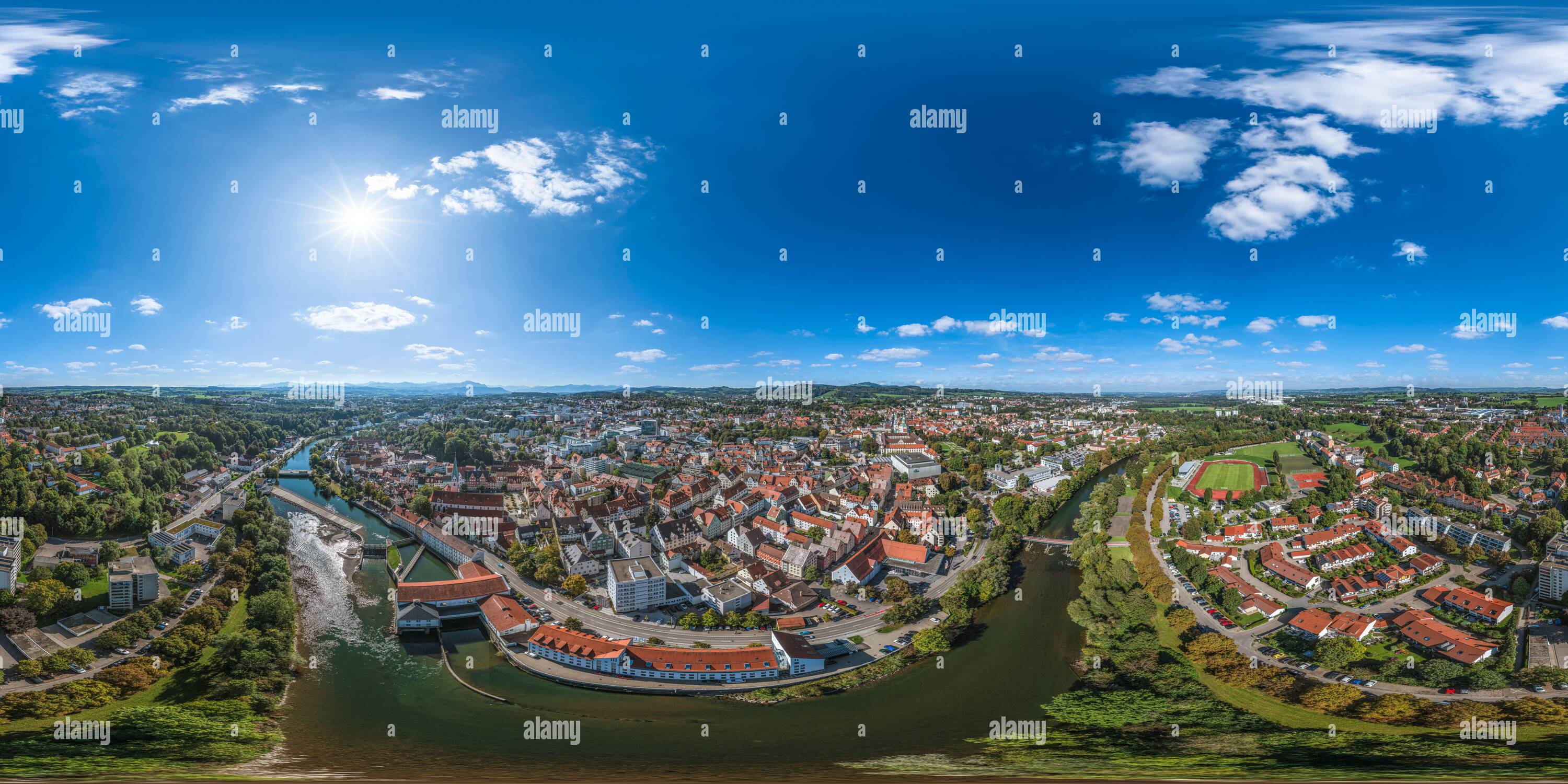 360° view of 360° - Aerial view to Kempten in Allgäu - Alamy