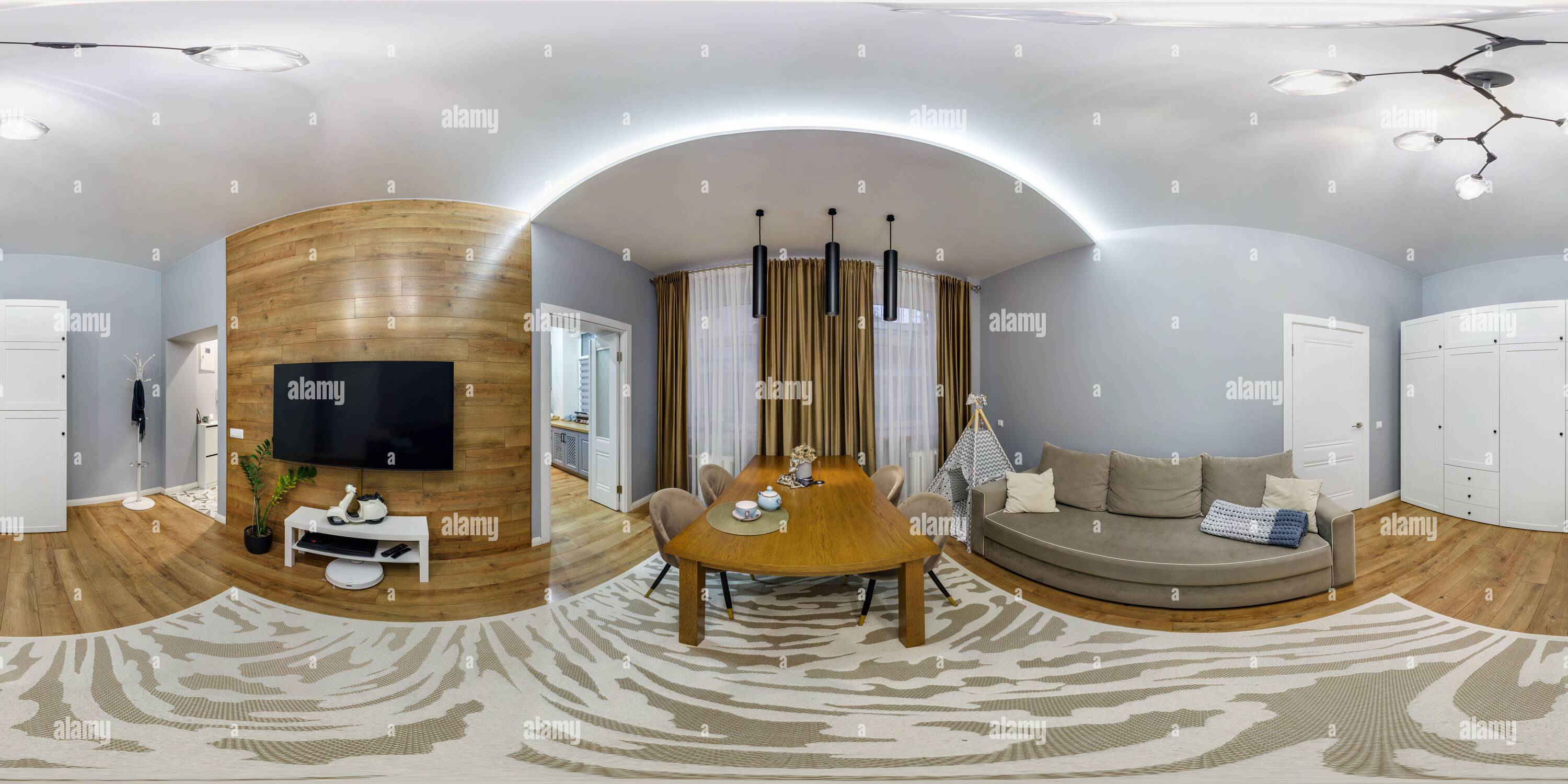 360° view of spherical hdri 360 panorama in interior of vip guest room ...