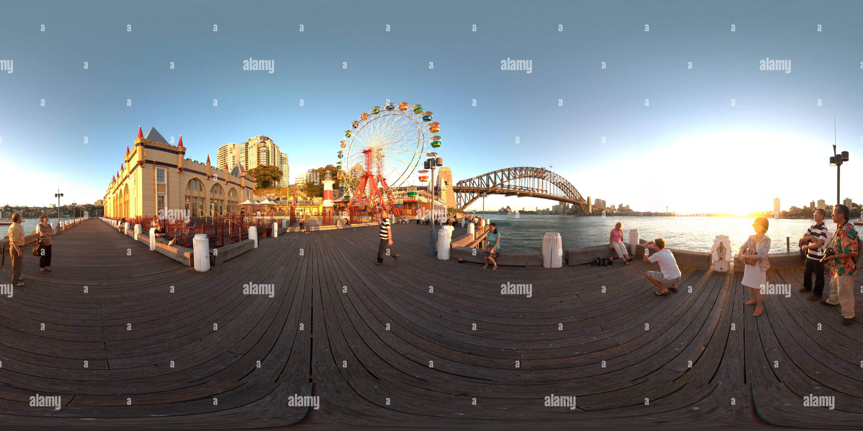 360° view of 360 panoramic of sunset over Luna Park Milsons Point ...
