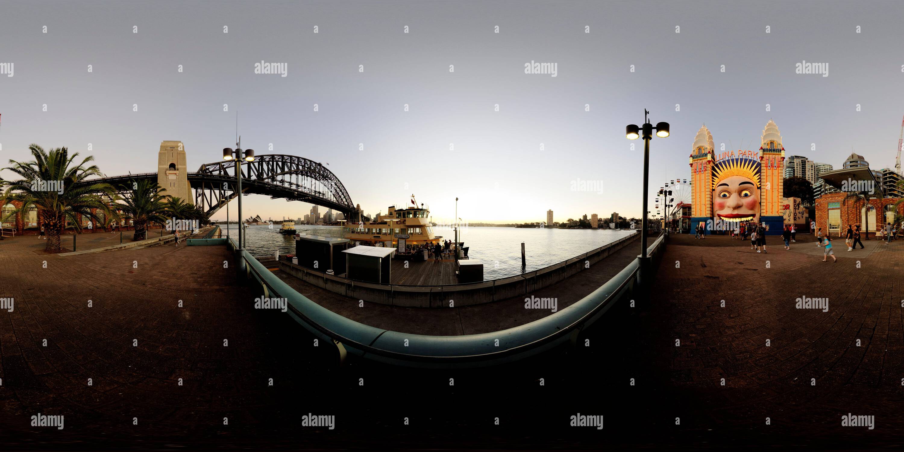360° view of 360 panoramic of sunset over Luna Park Milsons Point ...