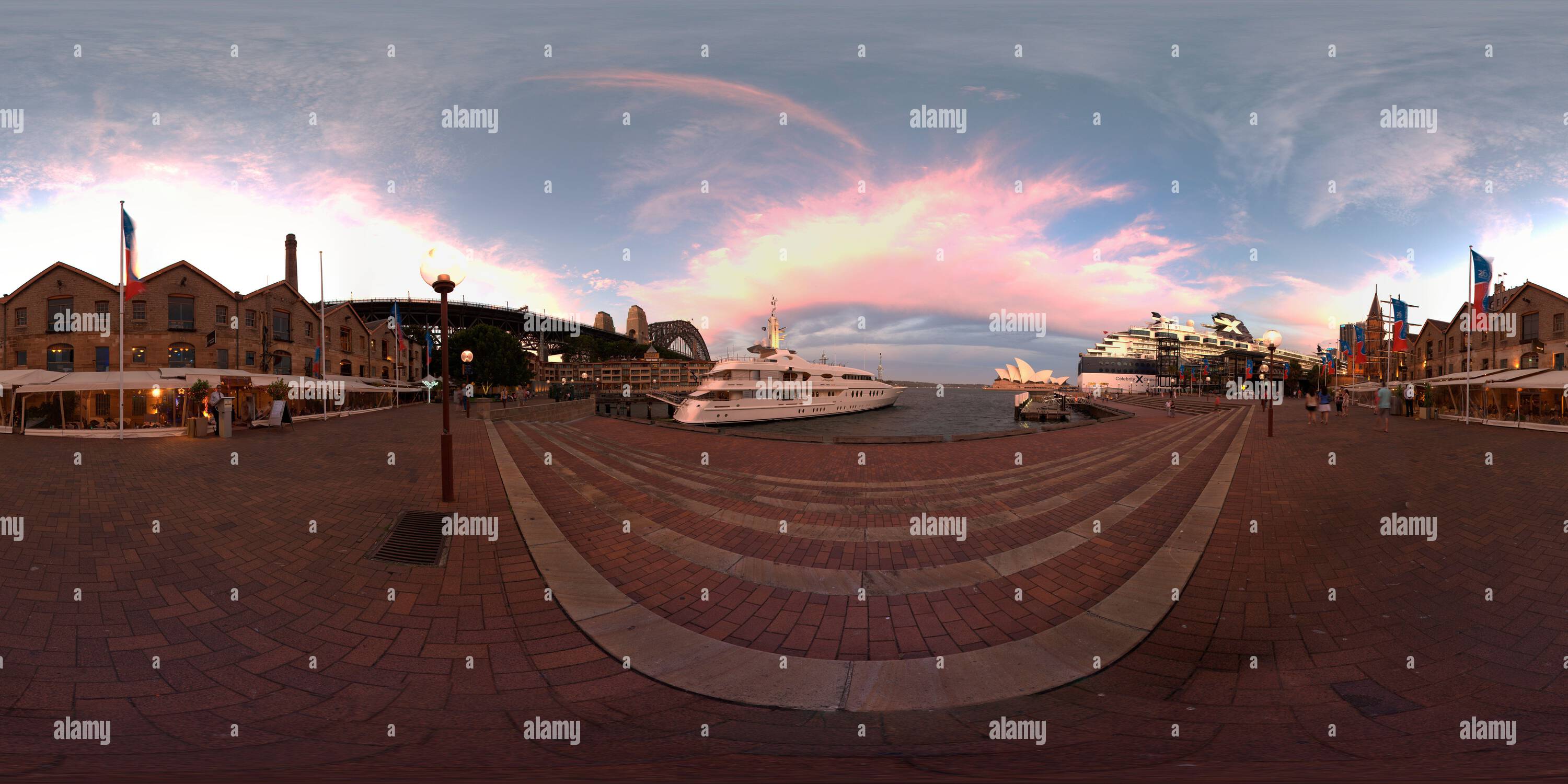 360° view of 360 panorama of the waterfront warehouses on Sydney Cove ...