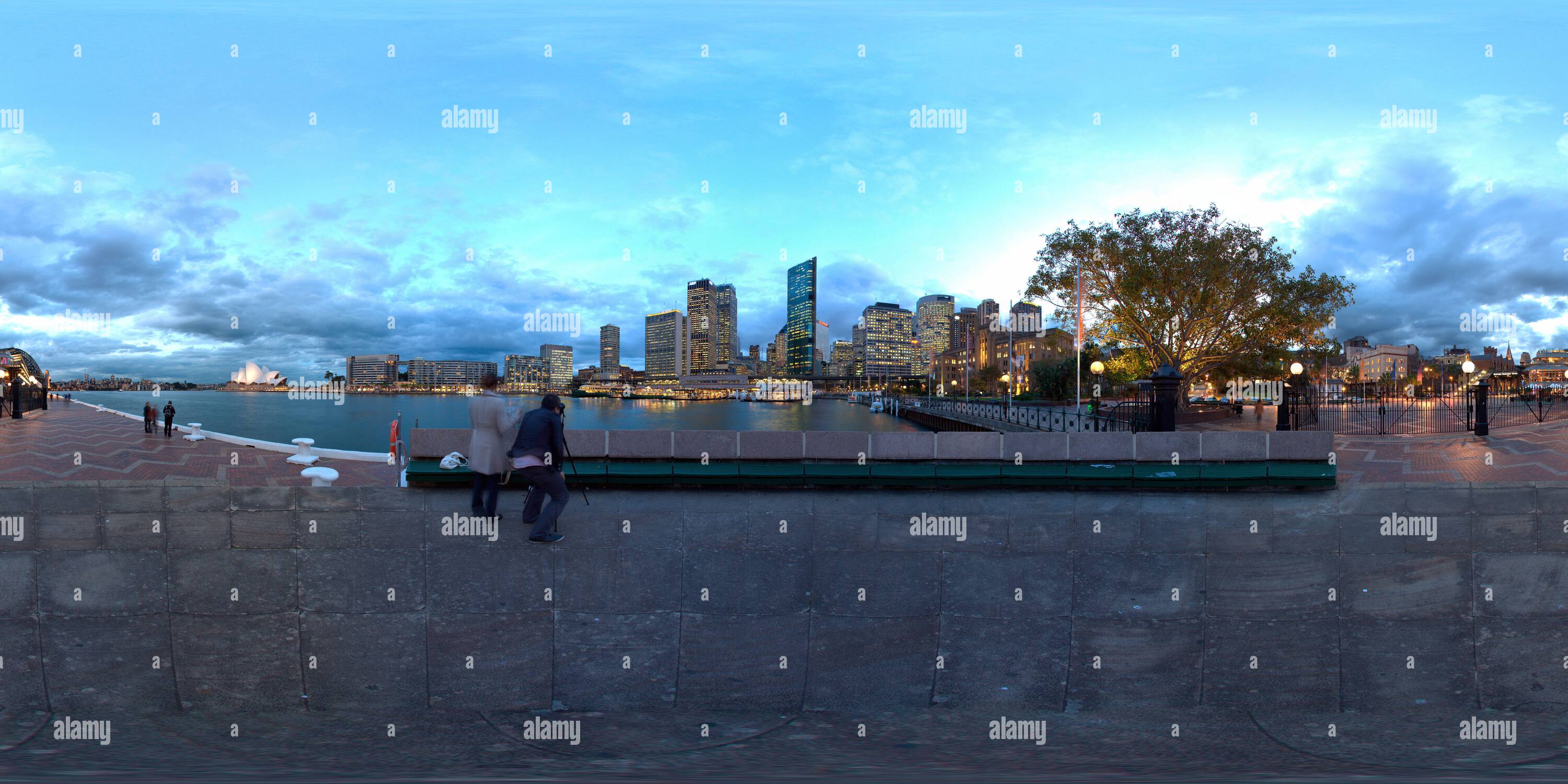 360° view of 360 panorama of the waterfront at the Rocks Sydney ...