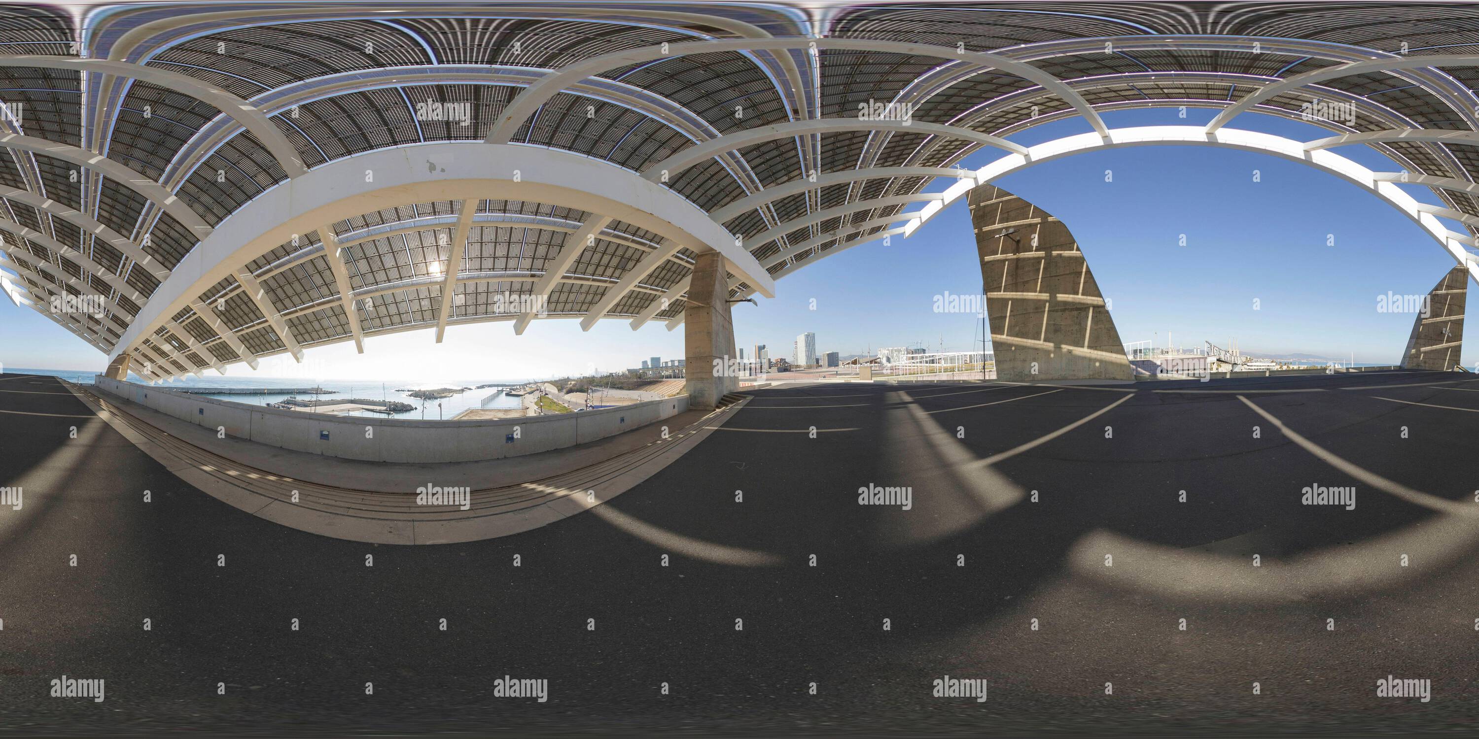 360° view of Forum Barcelona. Giant solar panel - Alamy