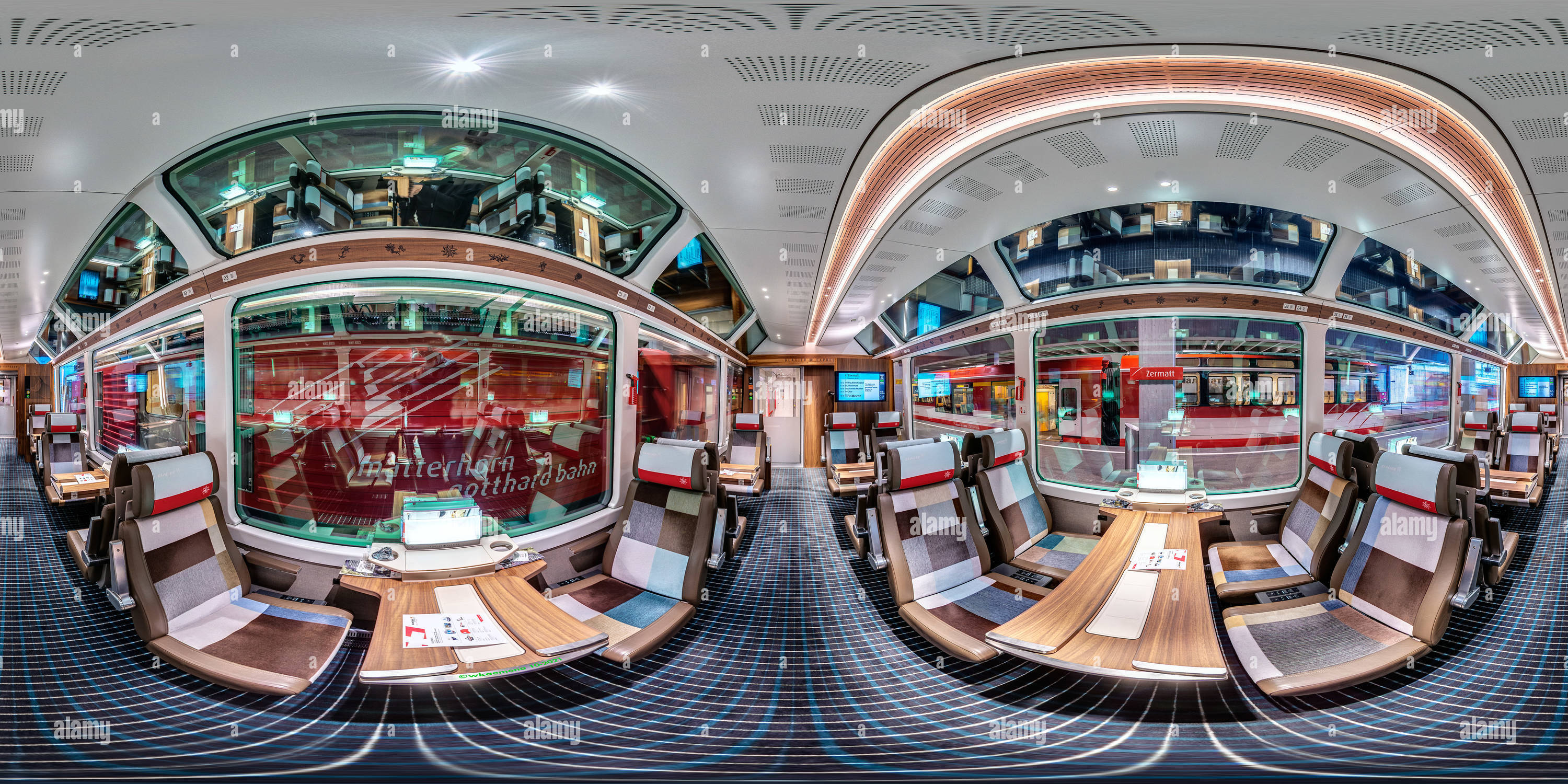 360° view of Glacier Express First Class - Train Switzerland - Alamy