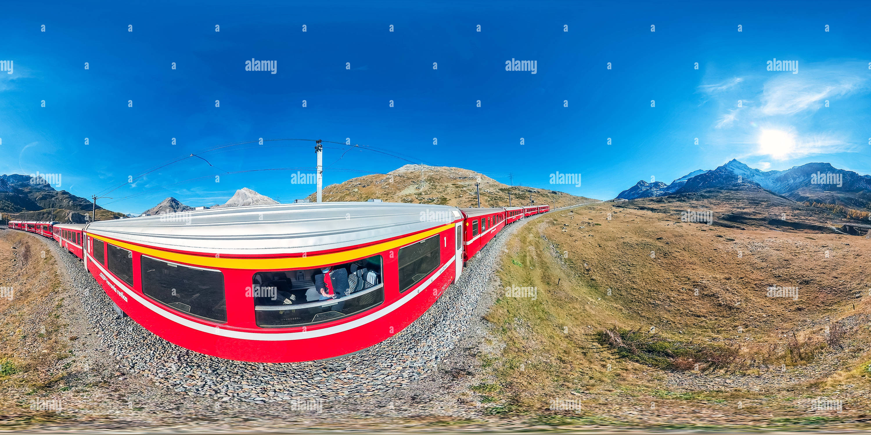 360° view of Rhaetische Bahn on Bernina line Switzerland - Alamy