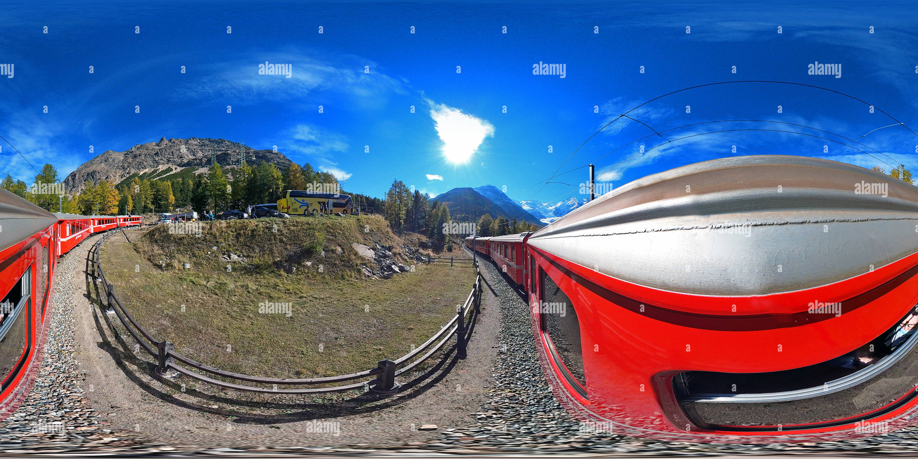 360° view of Rhaetian Railway Bernina Line Morteratsch Switzerland - Alamy