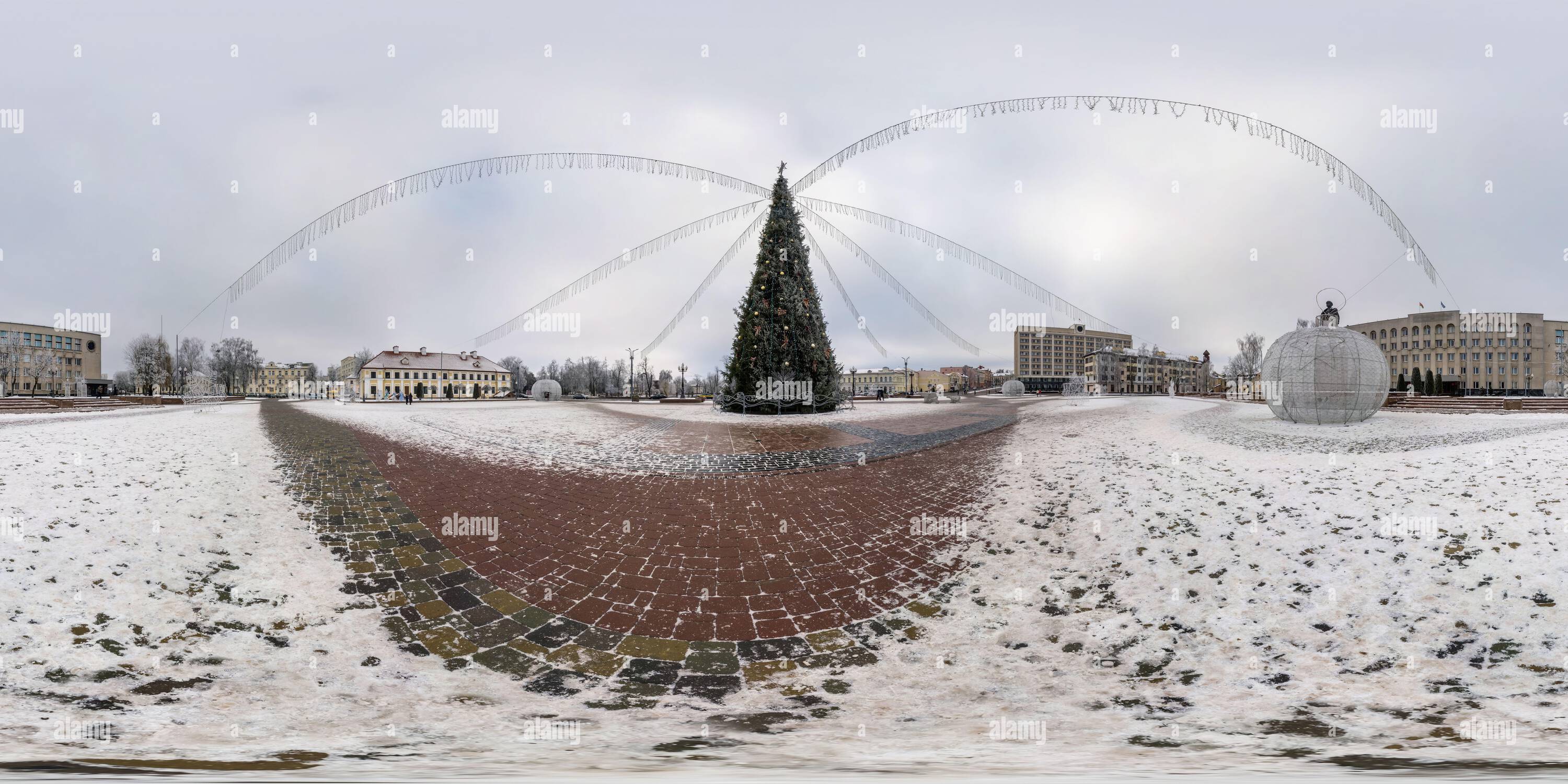 360° view of full seamless hdr 360 panorama view on central square with ...