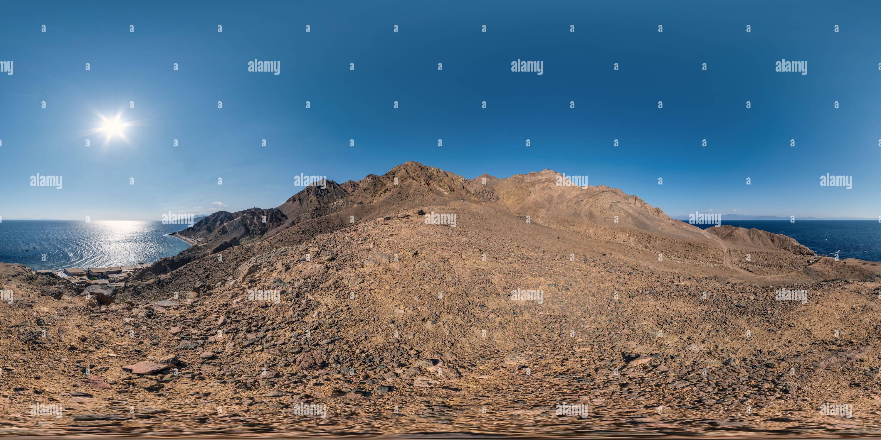 360° view of 360 panorama hdr view from the height of the mountains ...