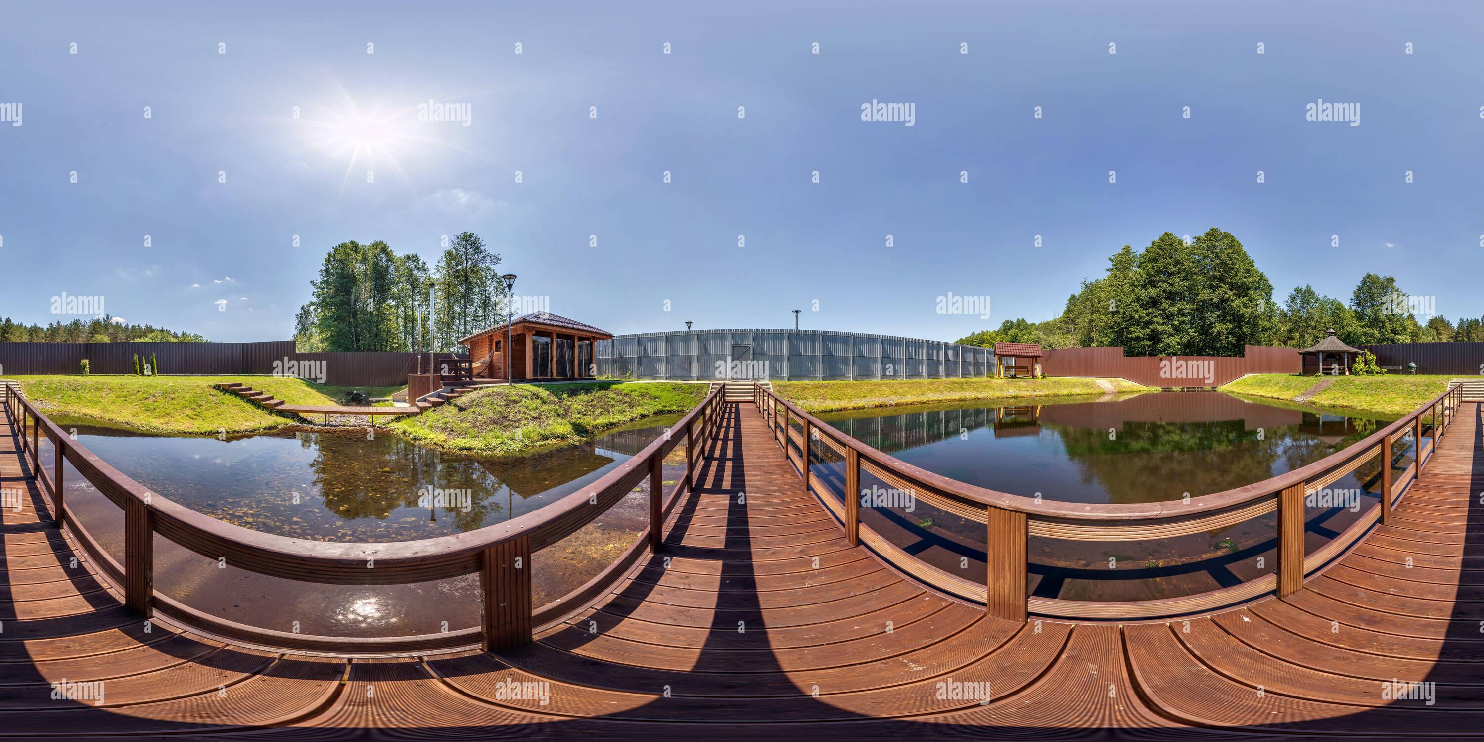 360° view of full seamless spherical hdr 360 panorama on wooden ...