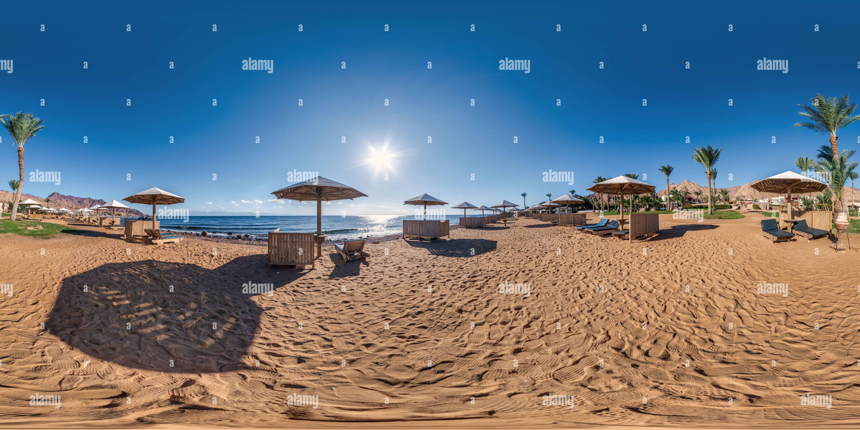 360° view of full seamless spherical hdr 360 panorama view on coast of ...