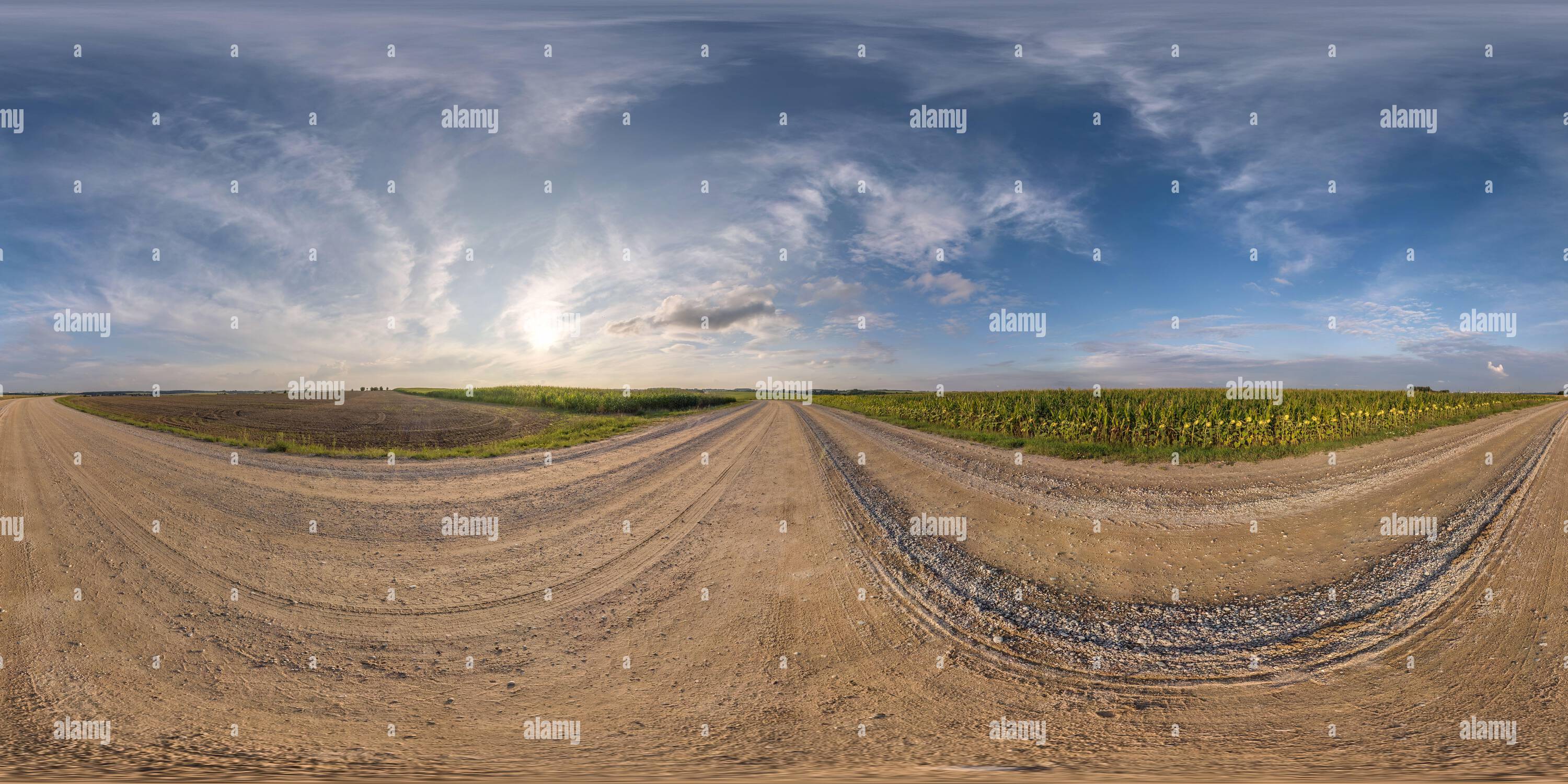 360° view of Full spherical seamless hdri 360 panorama on no traffic ...