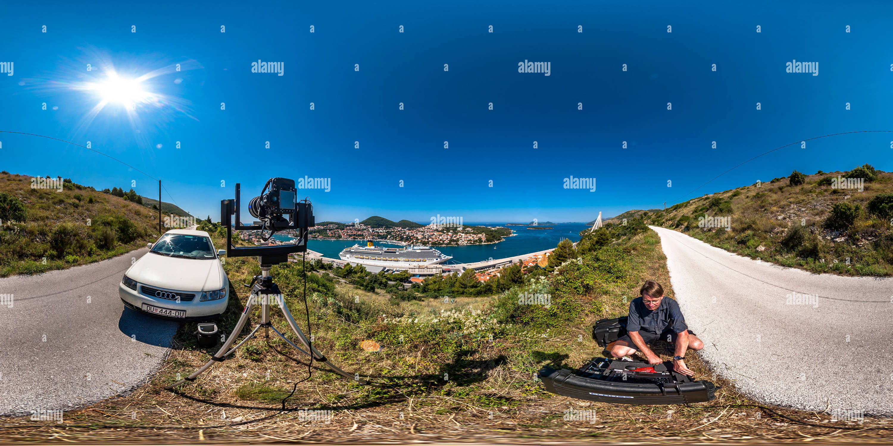 360° view of Shooting gigapan at port of Dubrovnik with Holger Schulze ...