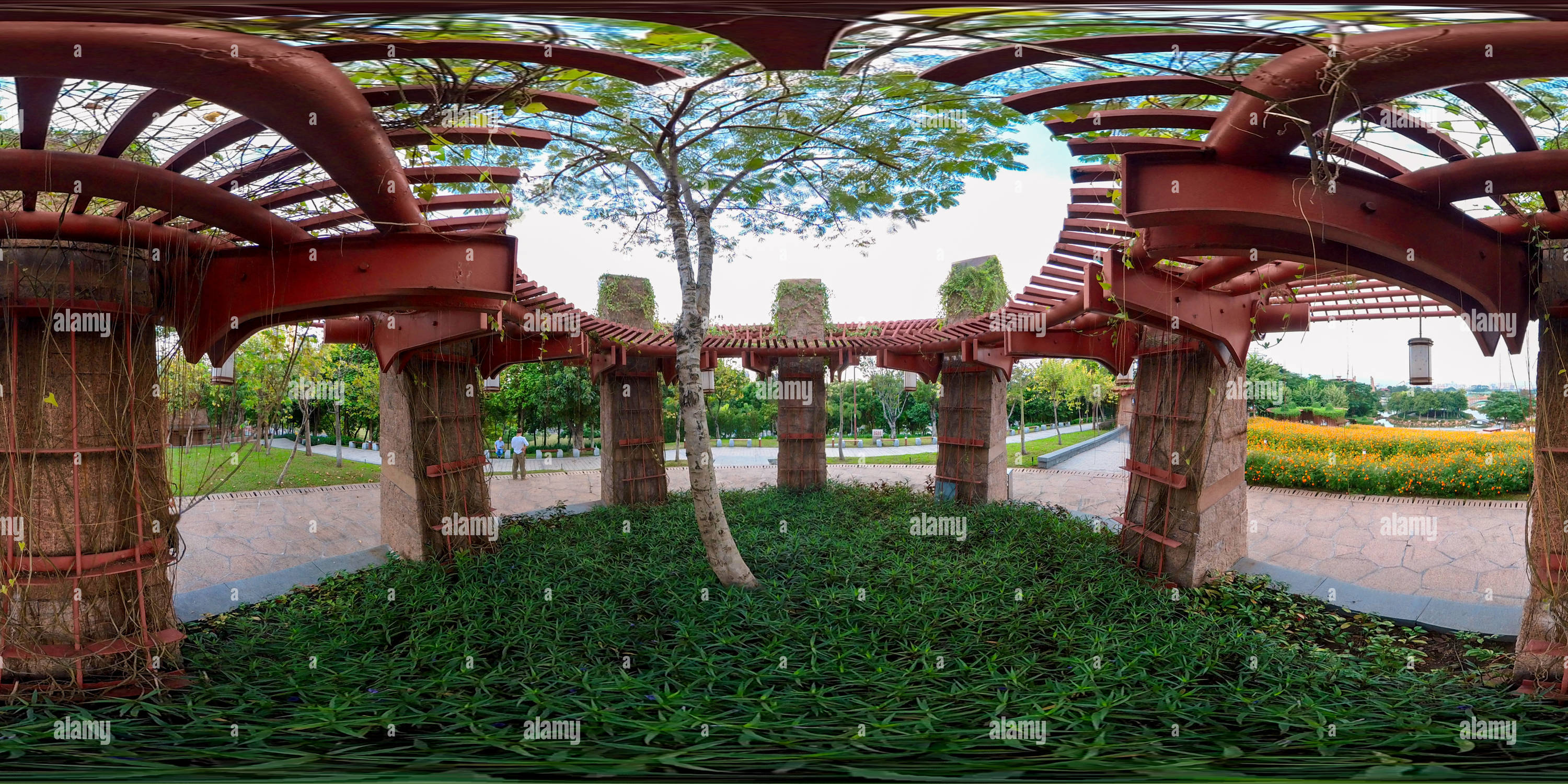 360° view of A pavilion with an industrial design - Alamy