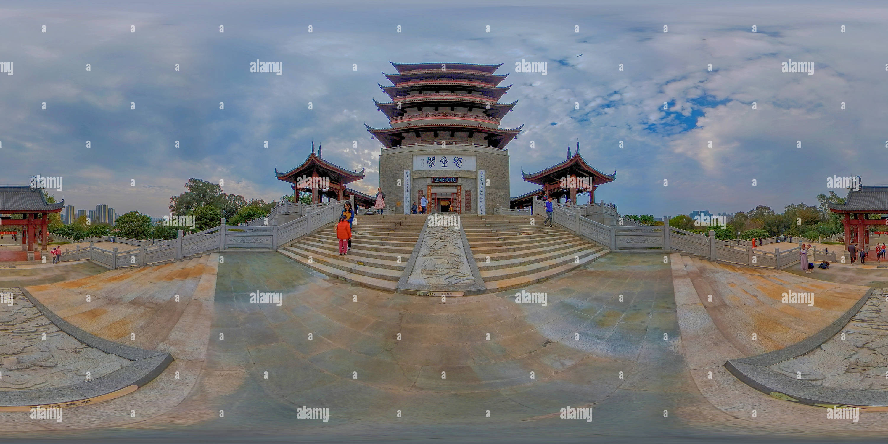 360° view of Kuixing Pavilion main entrance steps魁星阁正门阶梯上 - Alamy