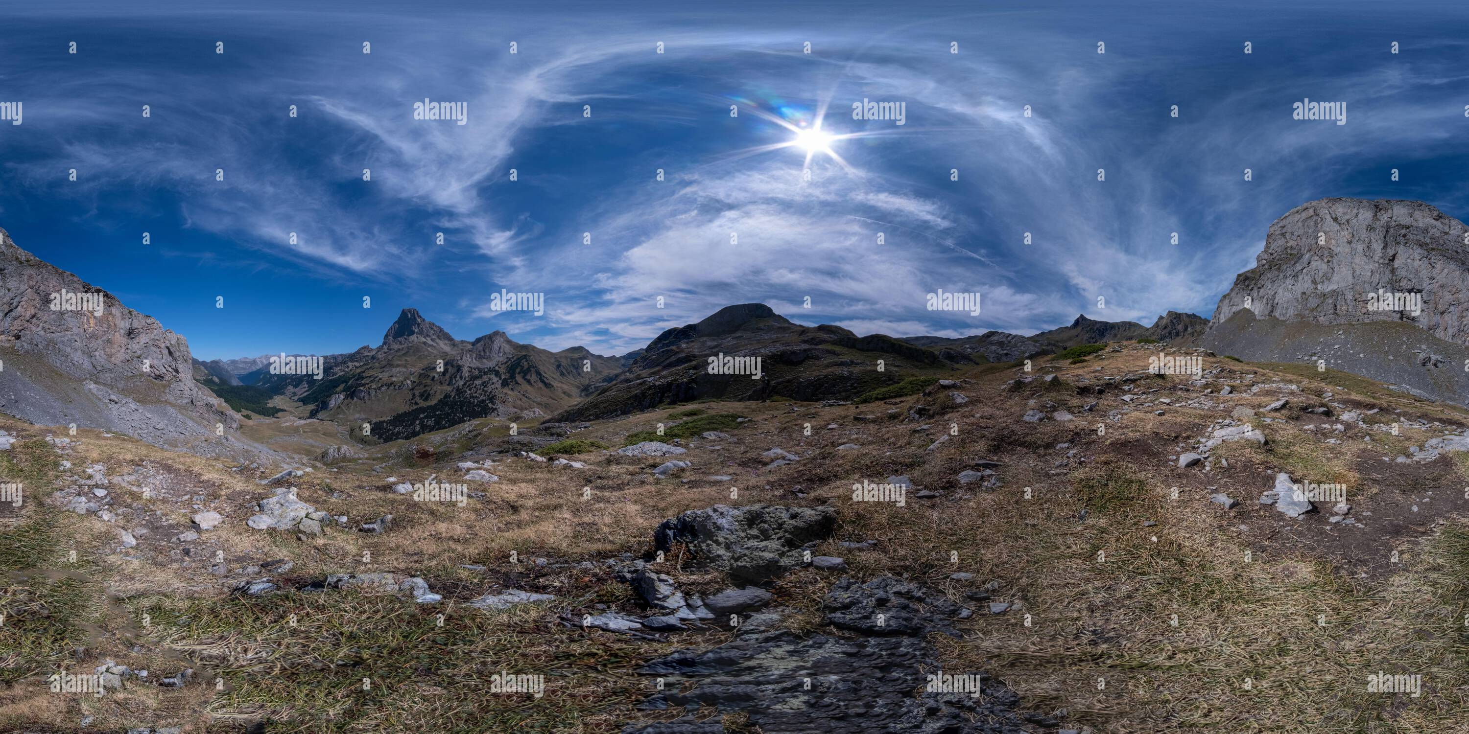 360 View Of 360 Degree Panoramic View Of A Mountain Landscape With A