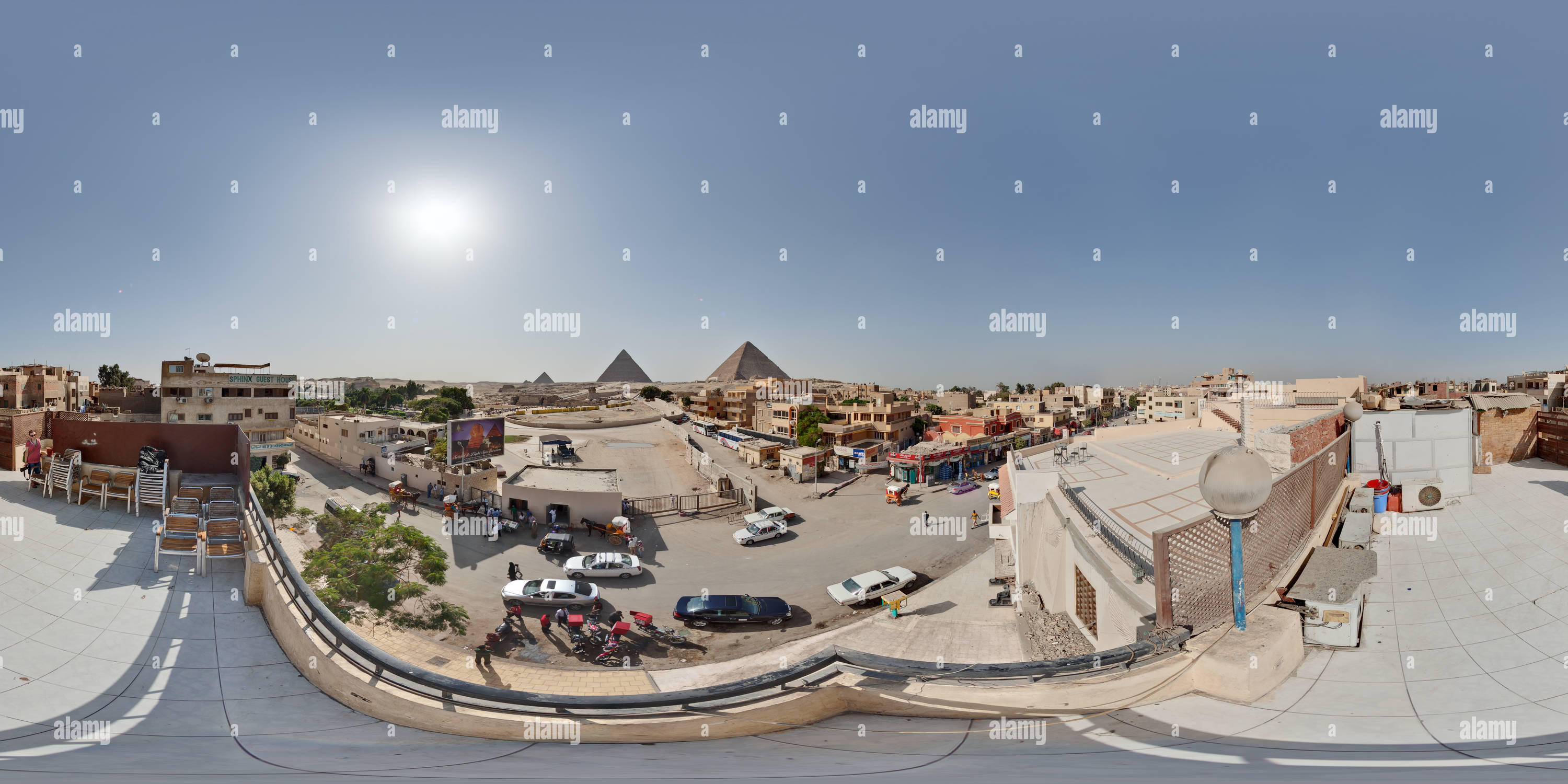 360° view of Giza Pyramides rooftop view - Alamy