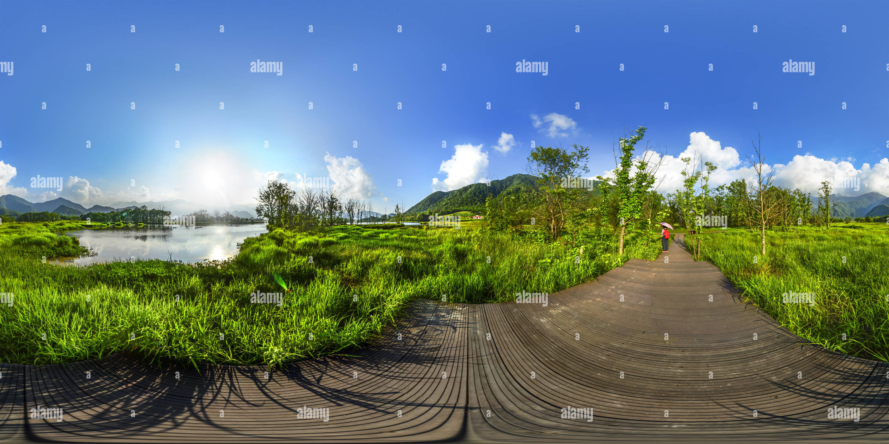360° view of Dajiuhu Lake Wetland Park 5 Shennongjia Hubei China—— No ...