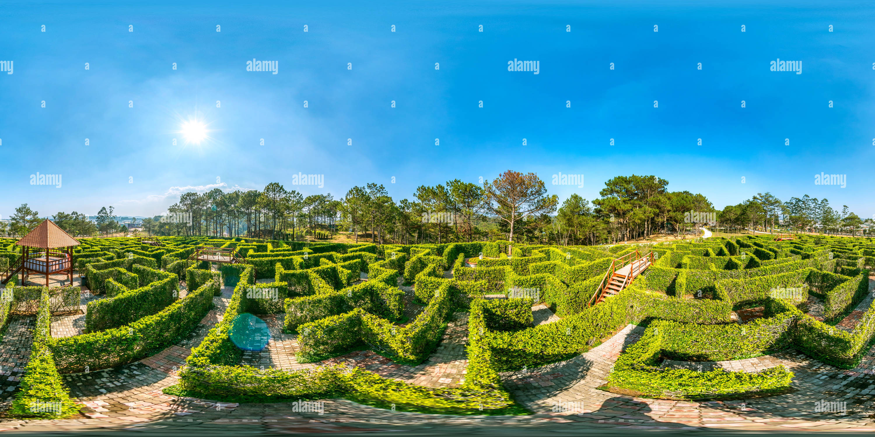 360° view of The Valley of Love in Dalat - Heart labyrinth - Alamy