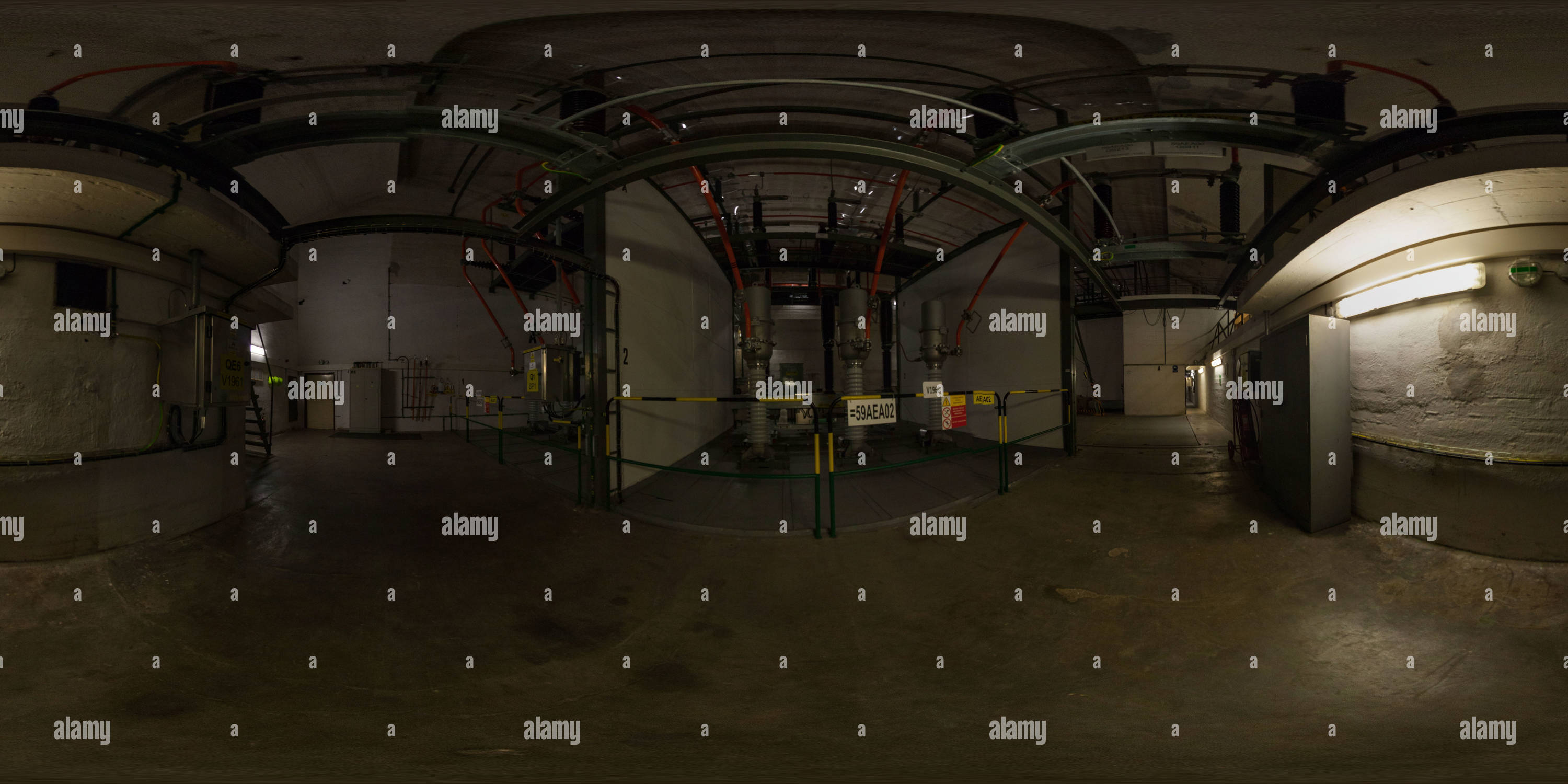 360° view of 110 kV substation of the Slapy Hydroelectric Power Station ...