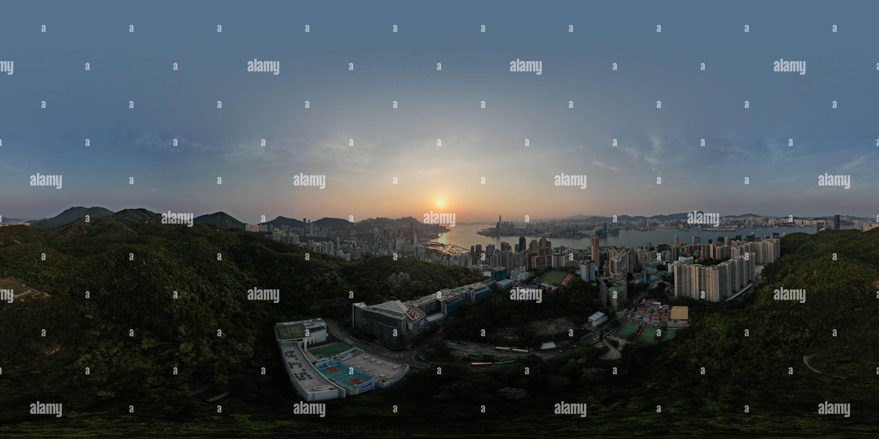 360° view of hong kong island in 360 panorama - Alamy