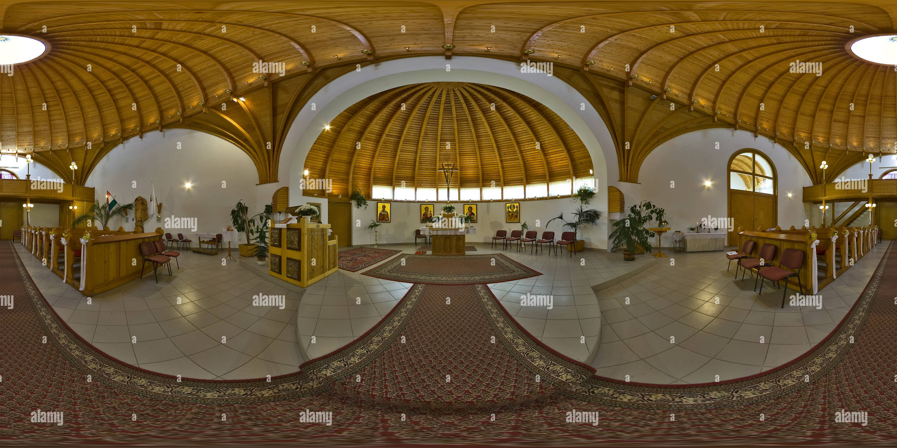 360° view of Greek catholic church inside - planning Imre Makovecz - Alamy