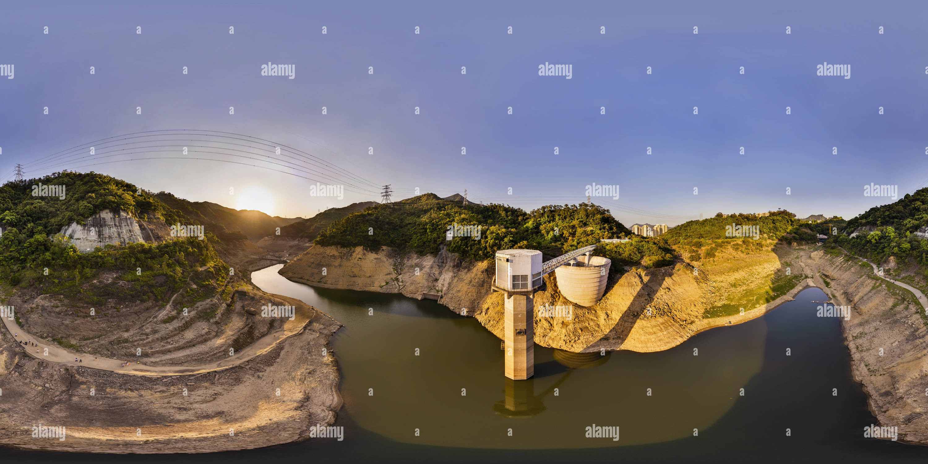 360° view of Bellmouth Overflow, Lower Shing Mun Reservoir(下城門水塘溢洪碗 ...