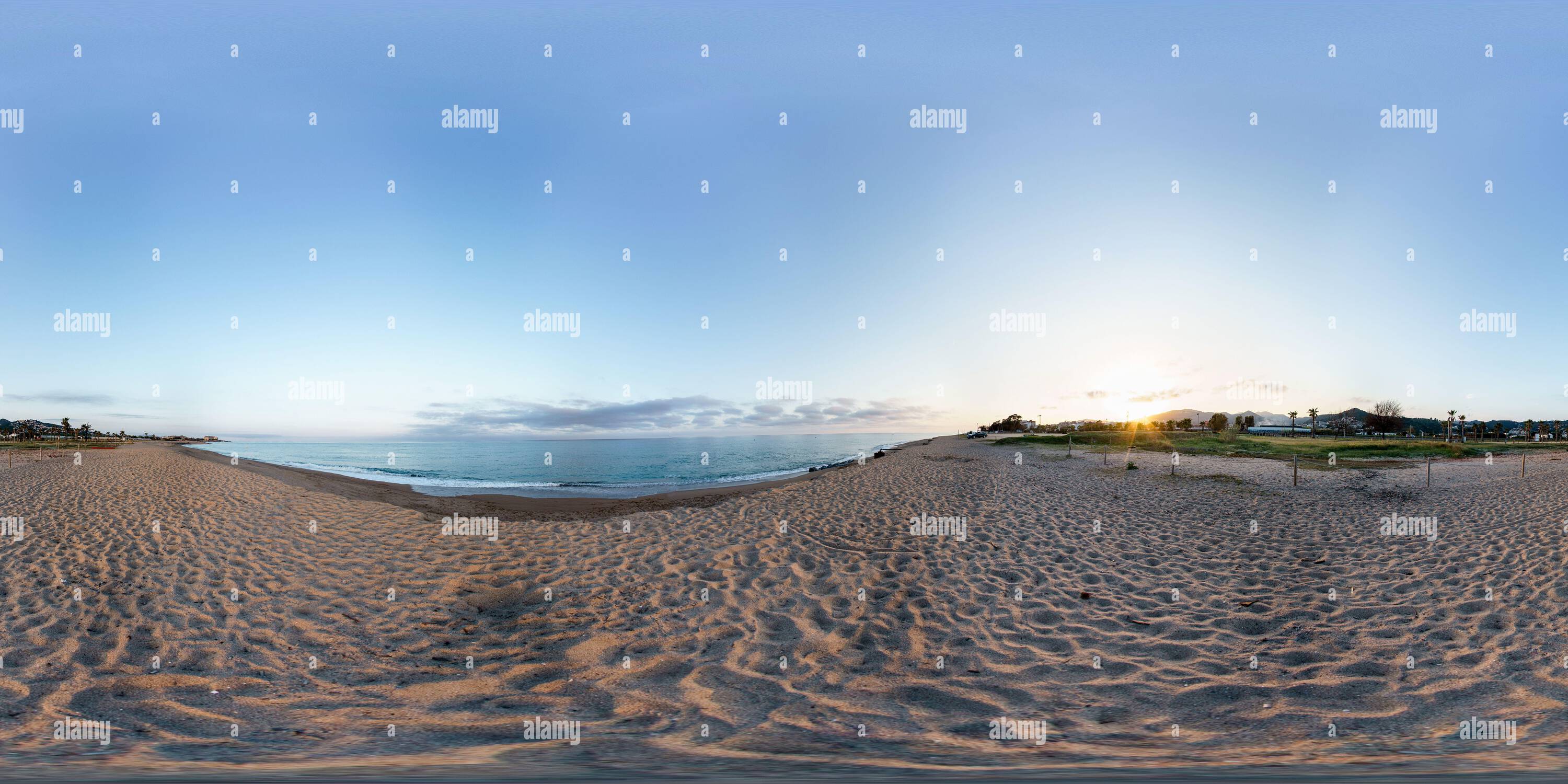 360° view of Pines beach, Pineda de Mar - Alamy