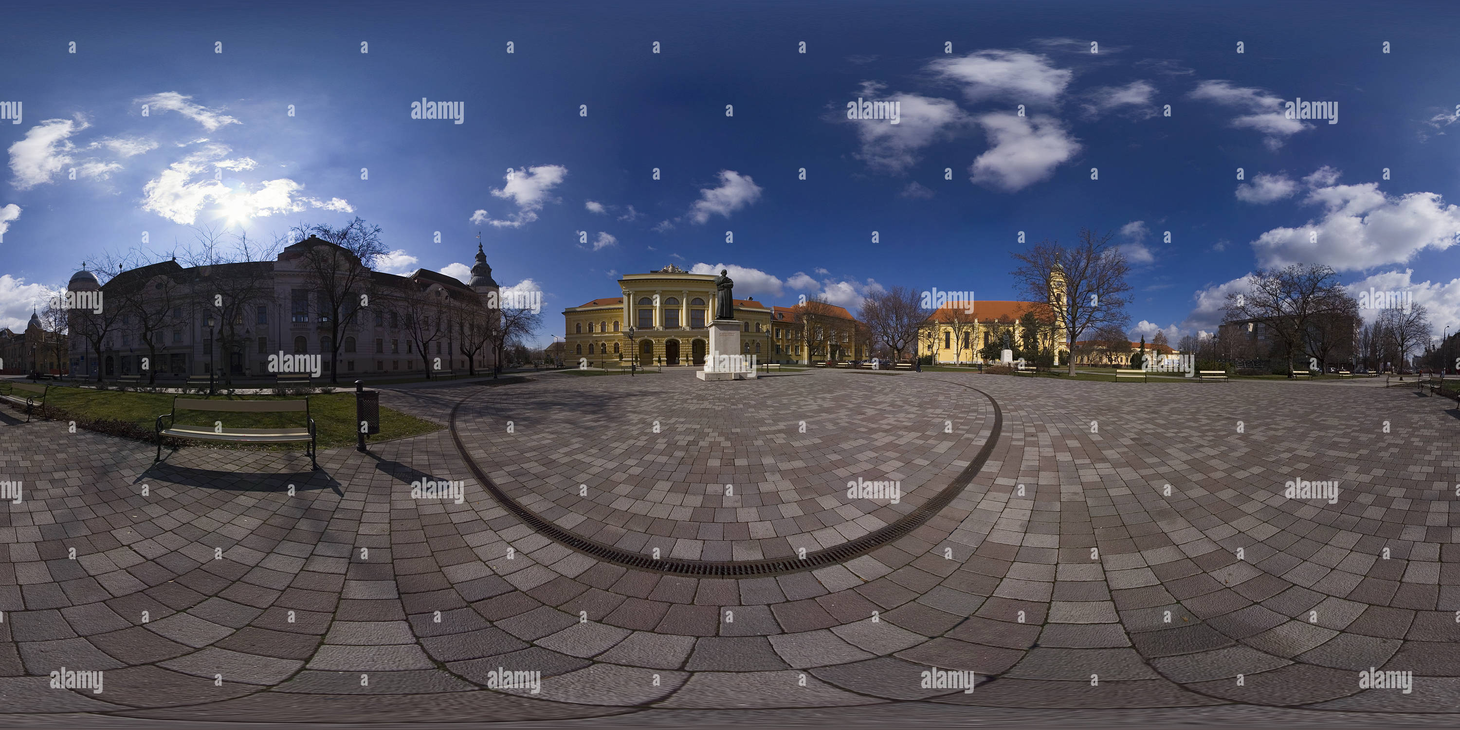 360° view of Szentes - Kossuth square - City Hall - Alamy