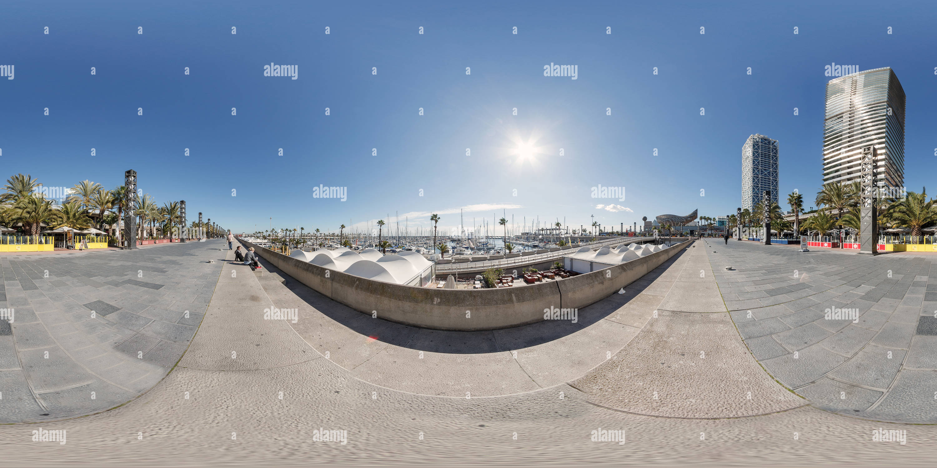 360° view of olimpic port. barcelona - Alamy