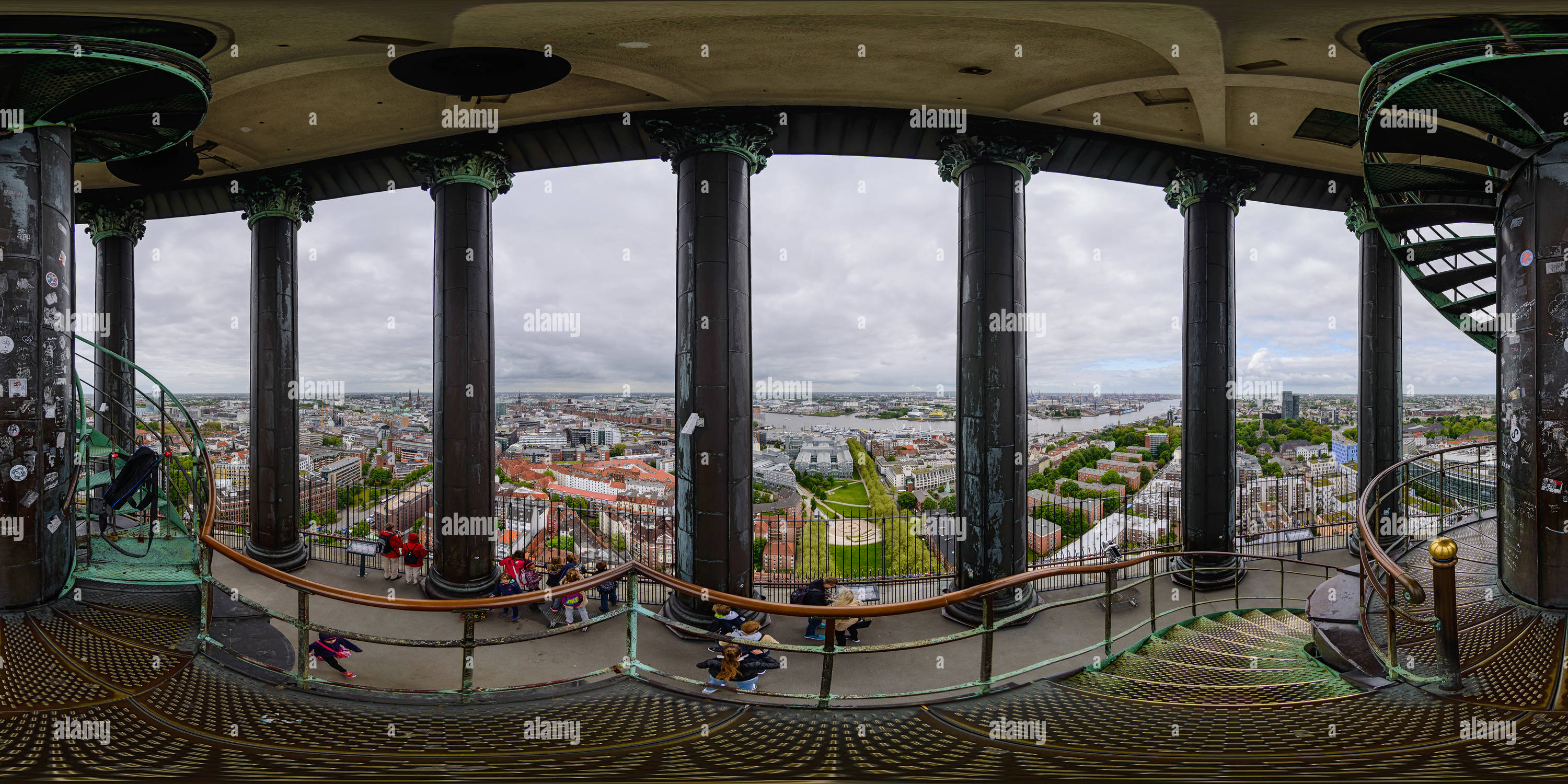 360° view of Hamburg - tower of St. Michaels Church - Alamy