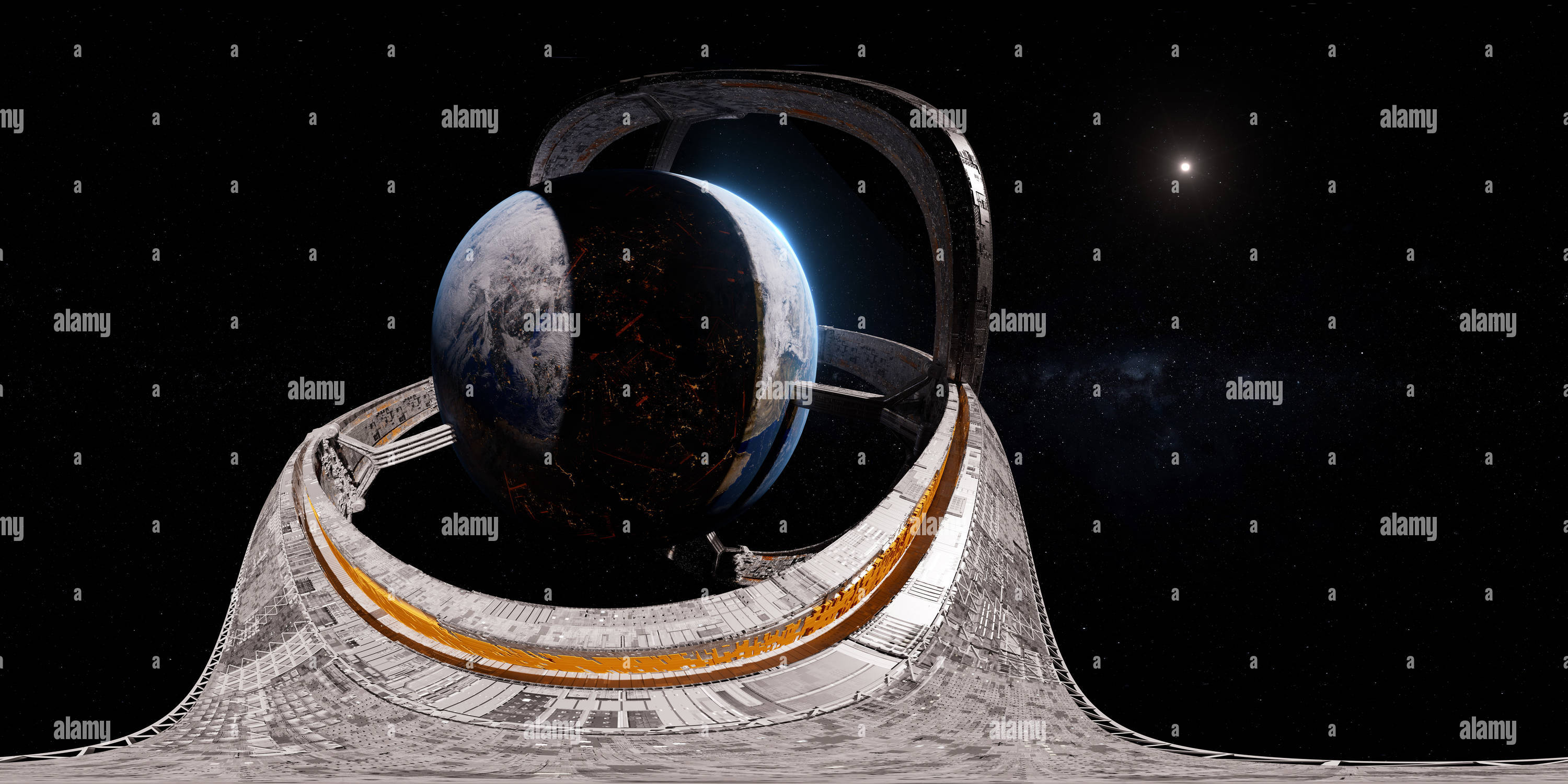 360° view of Orbital Rings - Hashem Al-Ghaili - Alamy