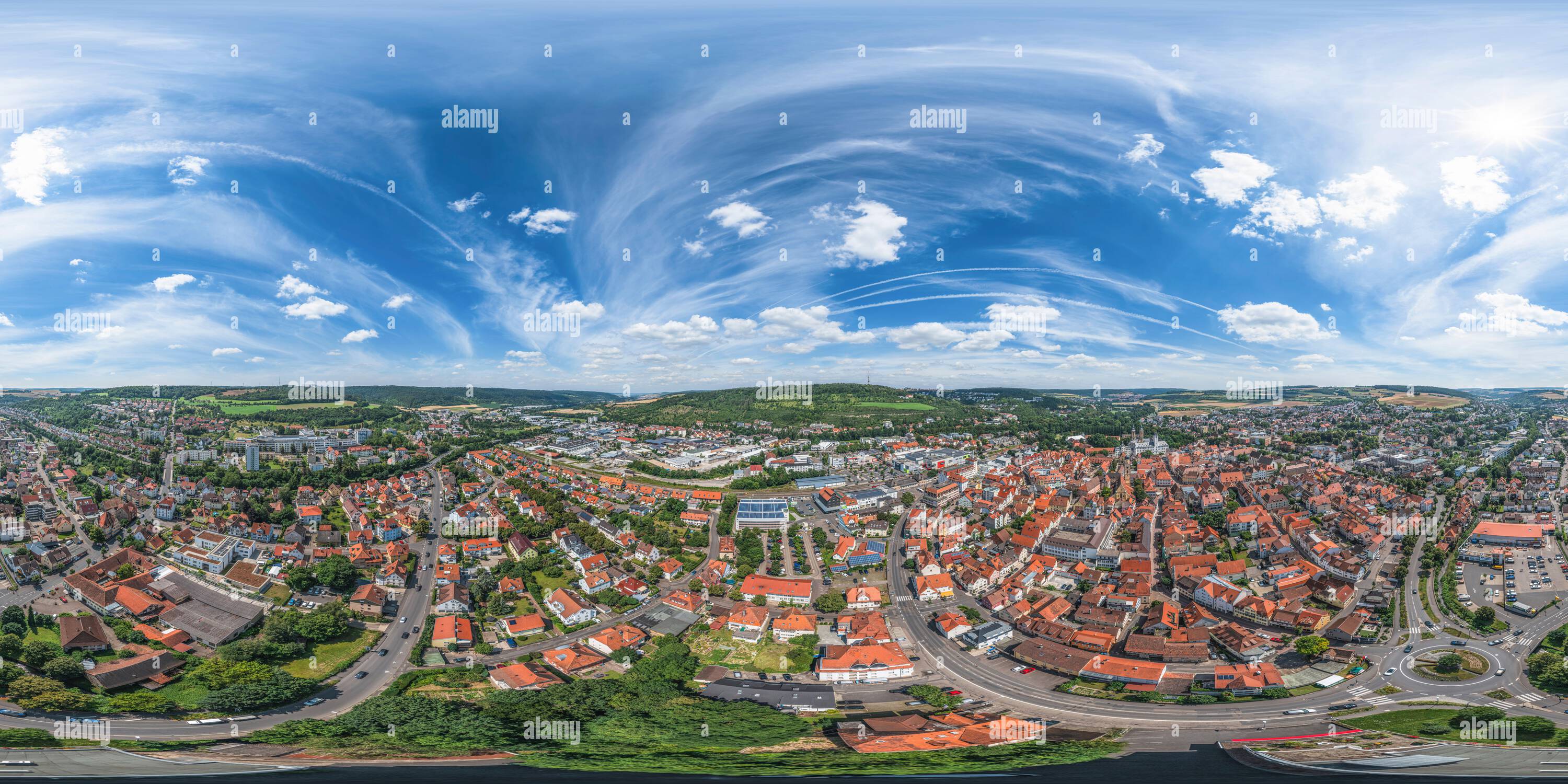 360° view of 360° - Aerial view to region of Bad Mergentheim in the ...