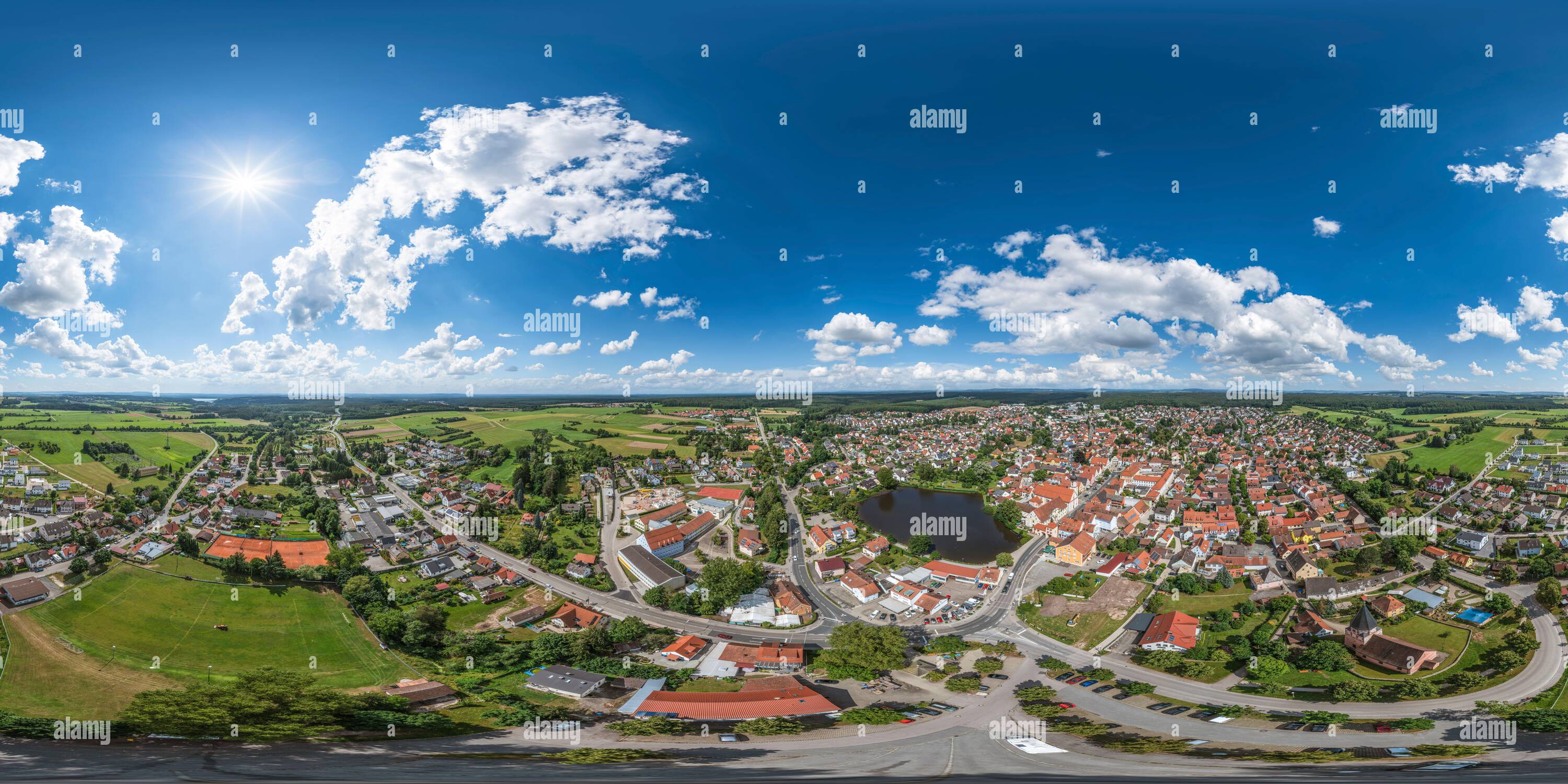 360° view of 360° aerial view to Allersberg in Middle Franconia - Alamy