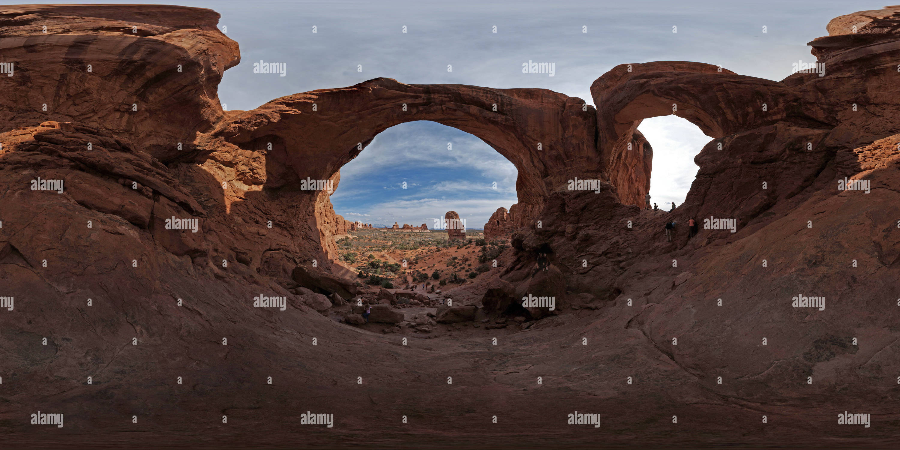 360° view of Double Arch in Arches National Park - Alamy
