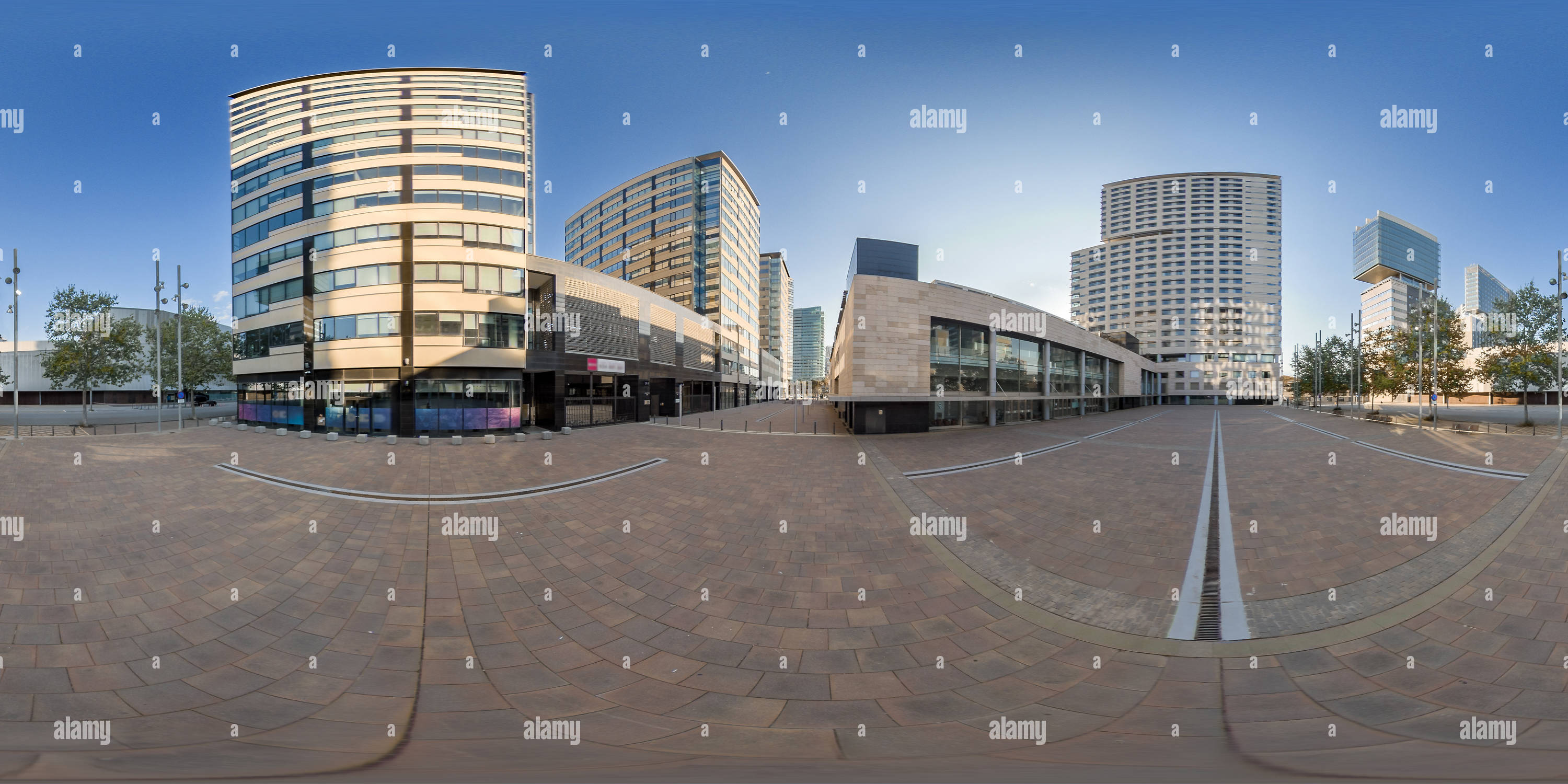 360° view of Barcelona 360vr Modern Architecture 01 Without People - Alamy