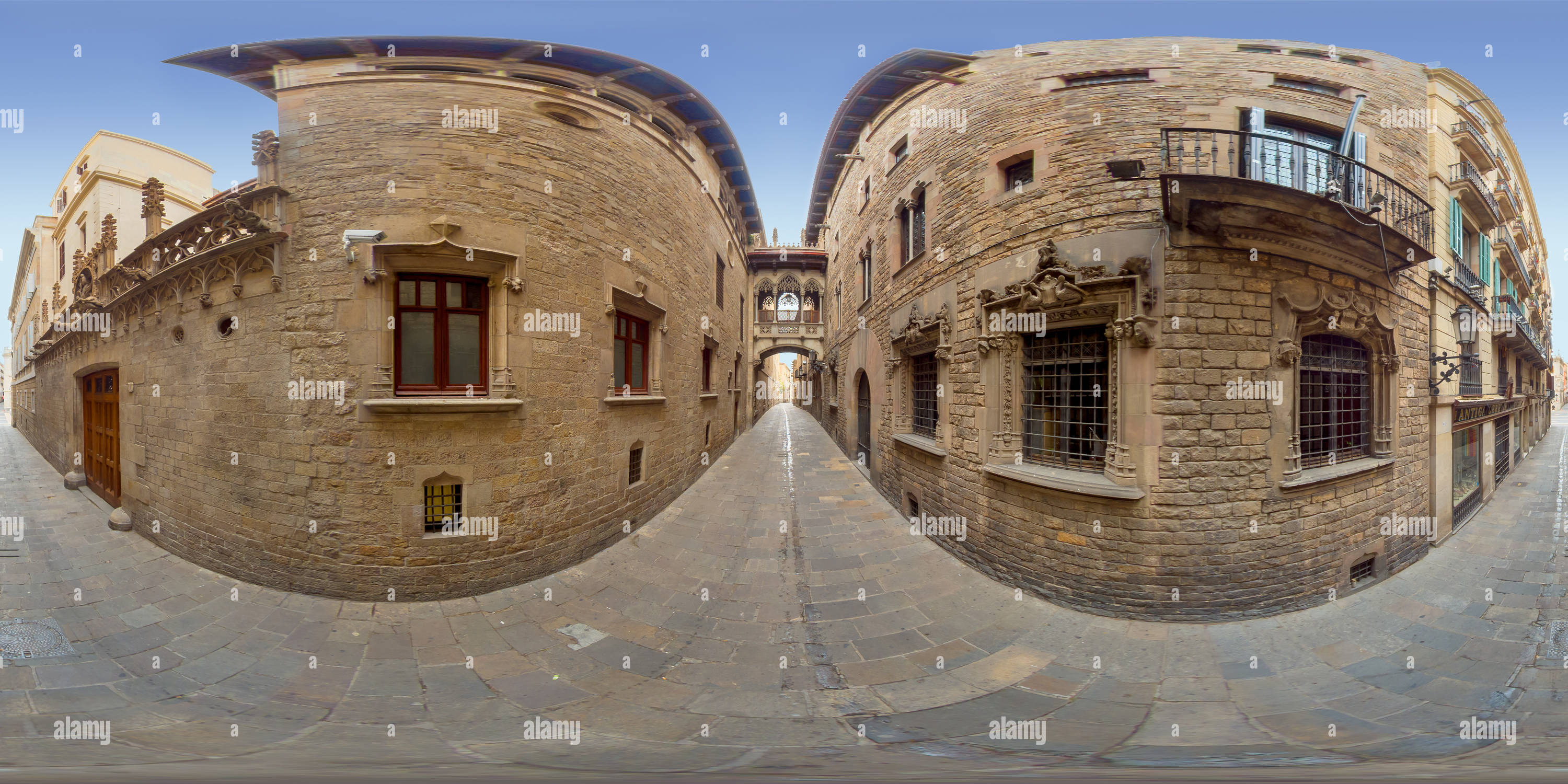 360° view of Barcelona 360 Vr Gothic Quarter 08 Without People - Alamy