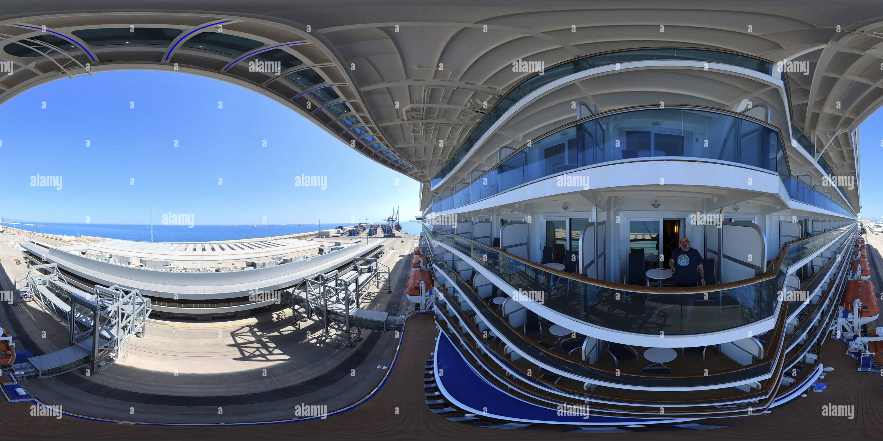 360° view of Looking off the balcony of the cruise ship Regal Princess ...