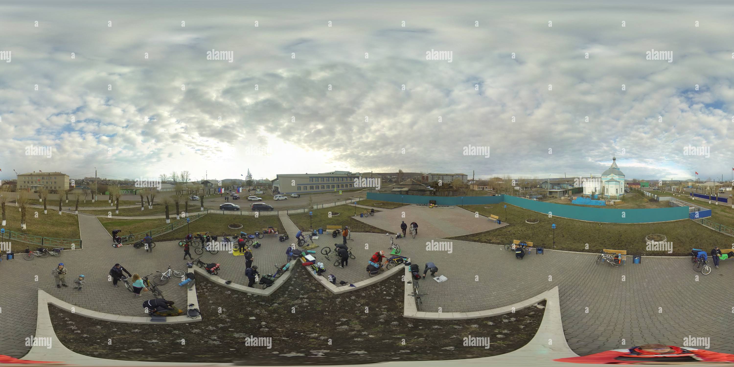 360° view of XI May Day Bike Ride.Gathering at Ujur - Alamy