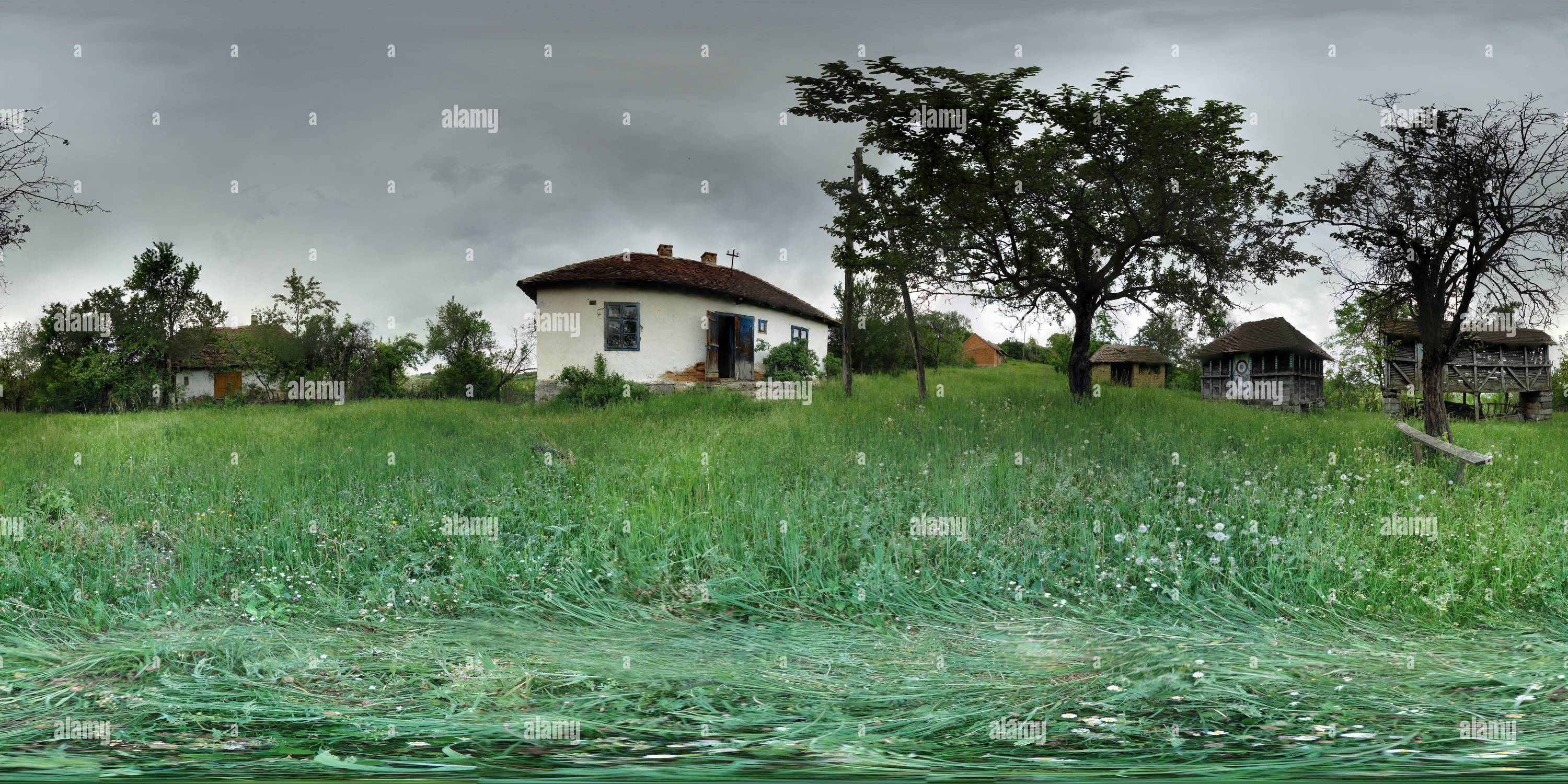 360° view of The Old abondend Serbian Farm in Village of Gornja Sipulja ...