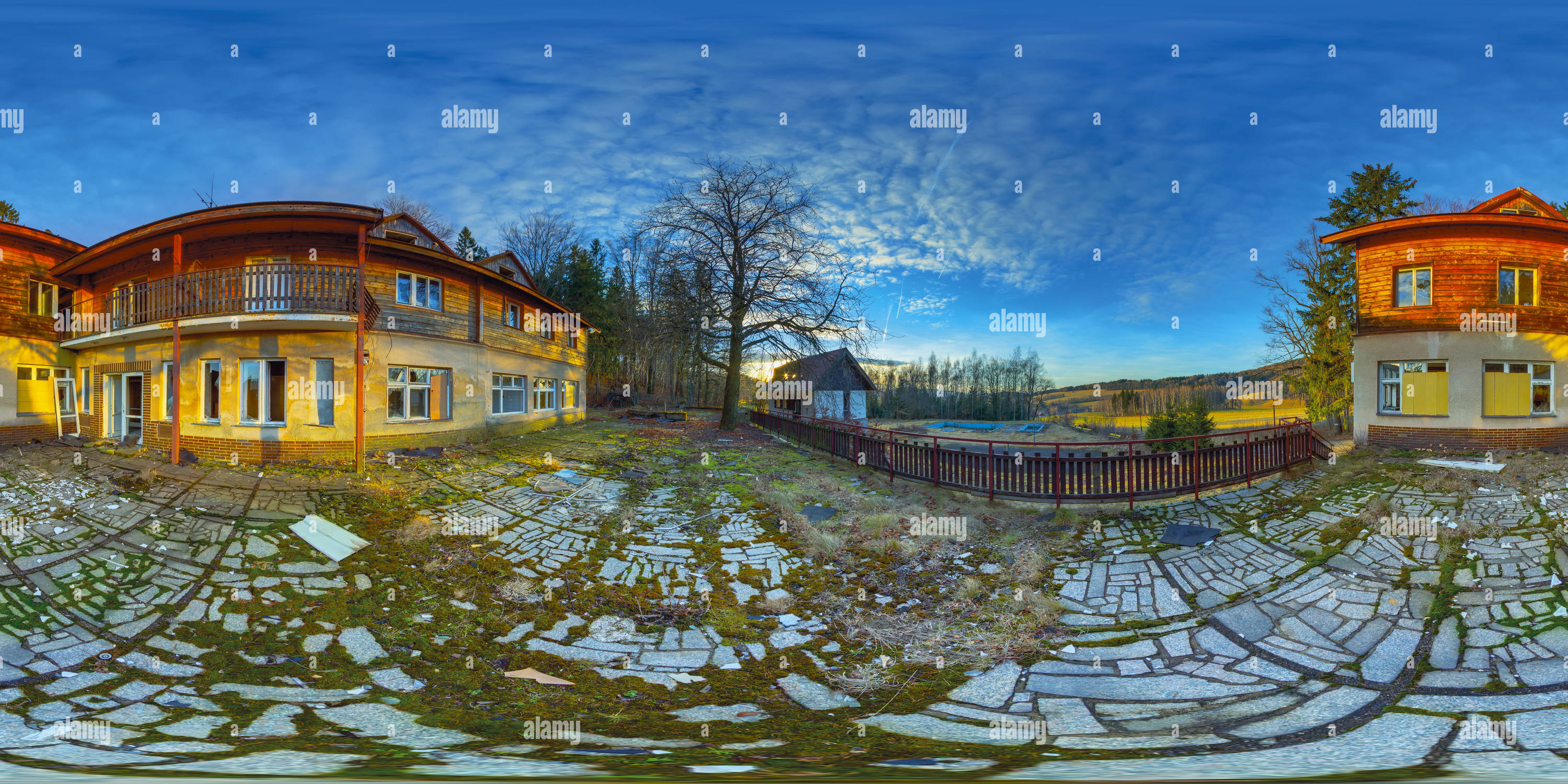360° view of Libverda Spa - Abandoned Jizerka Hut - Alamy