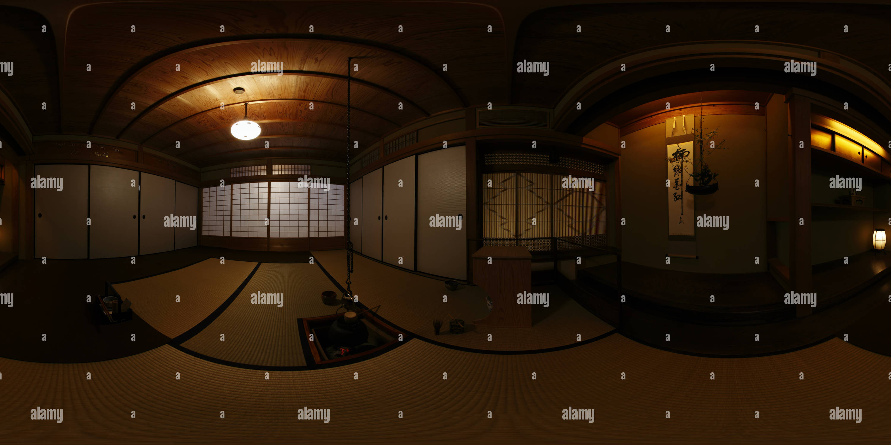360° view of Tea Ceremony Room in Kifune Ugenta 貴船 右源太 お茶室 - Alamy