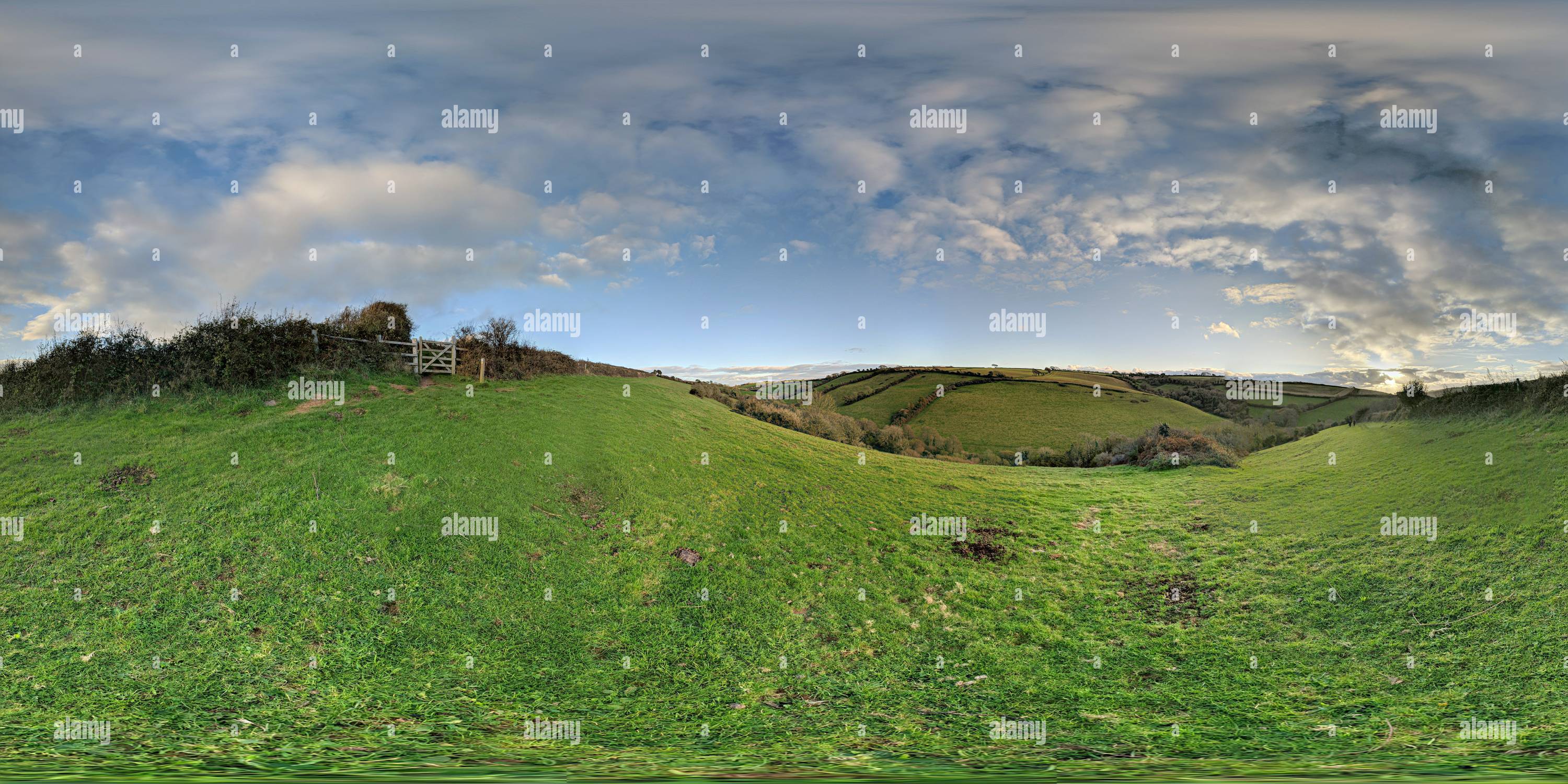 360° view of Avon Valley near Bantham, South Devon, England, U.K - Alamy