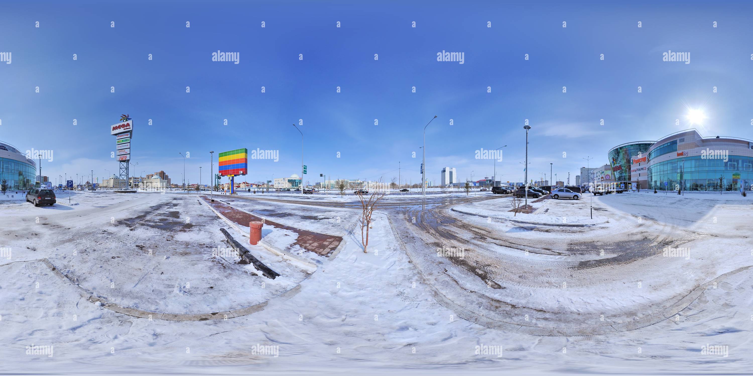 360° view of Astana - Mega Astana Trade Center - Springtime - Alamy
