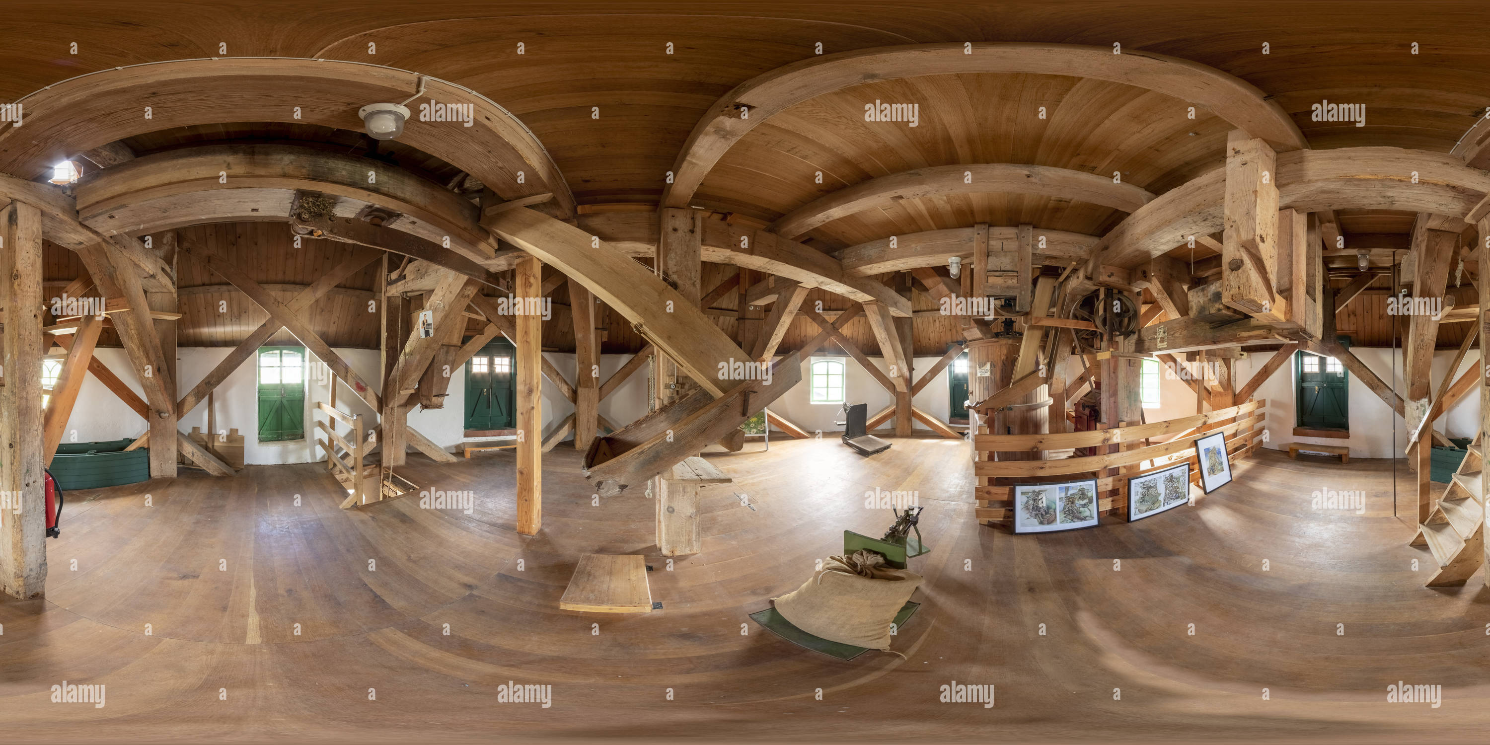 360° view of Seriemer Windmill Interior 2 - Alamy