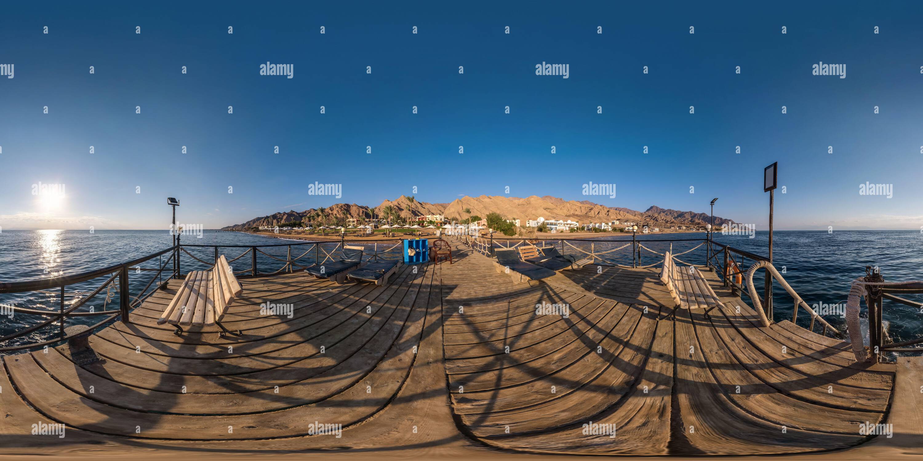 360° view of full seamless spherical hdr 360 panorama view on coast of ...