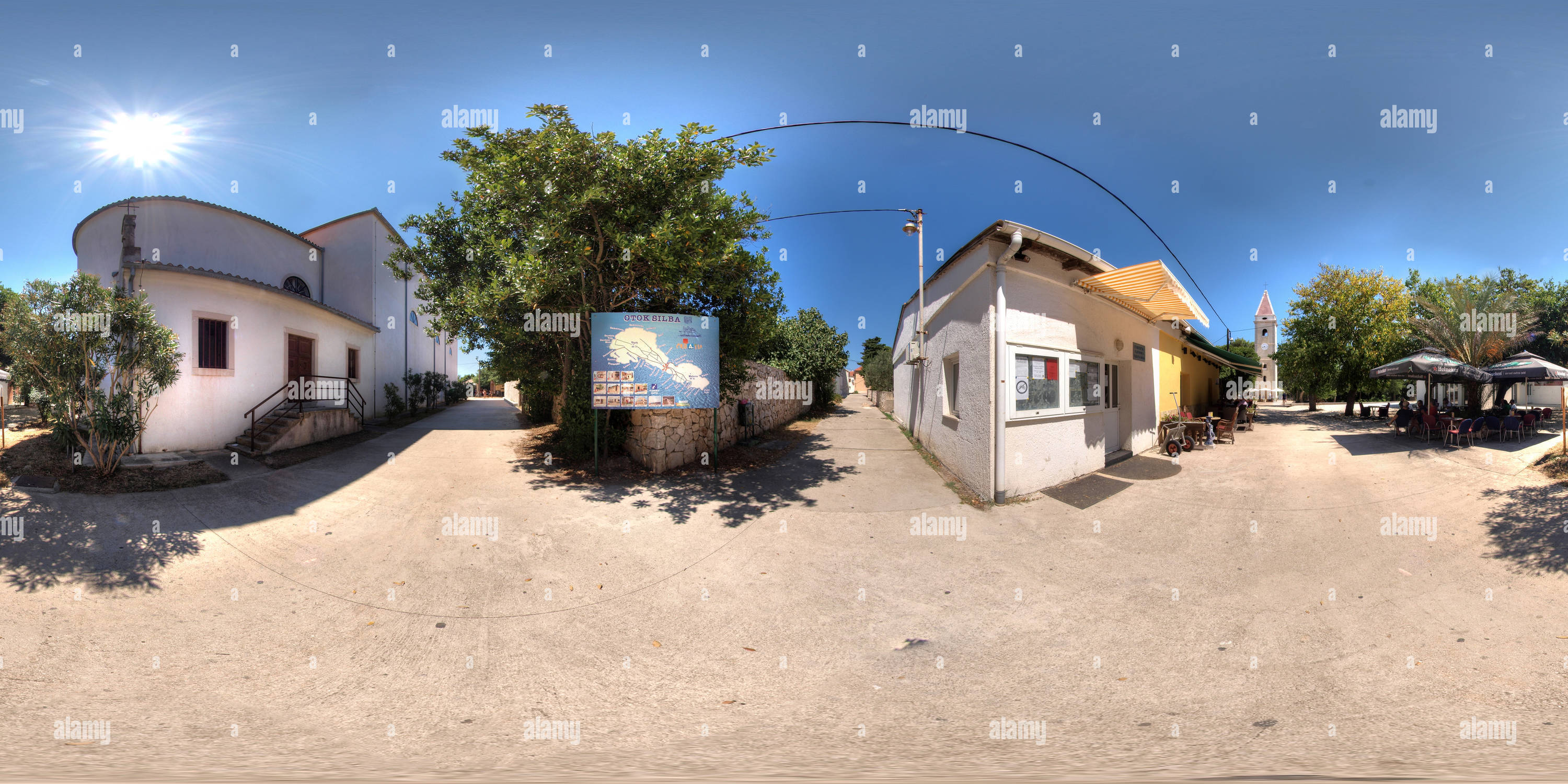 360° view of Center of Silba village - Alamy
