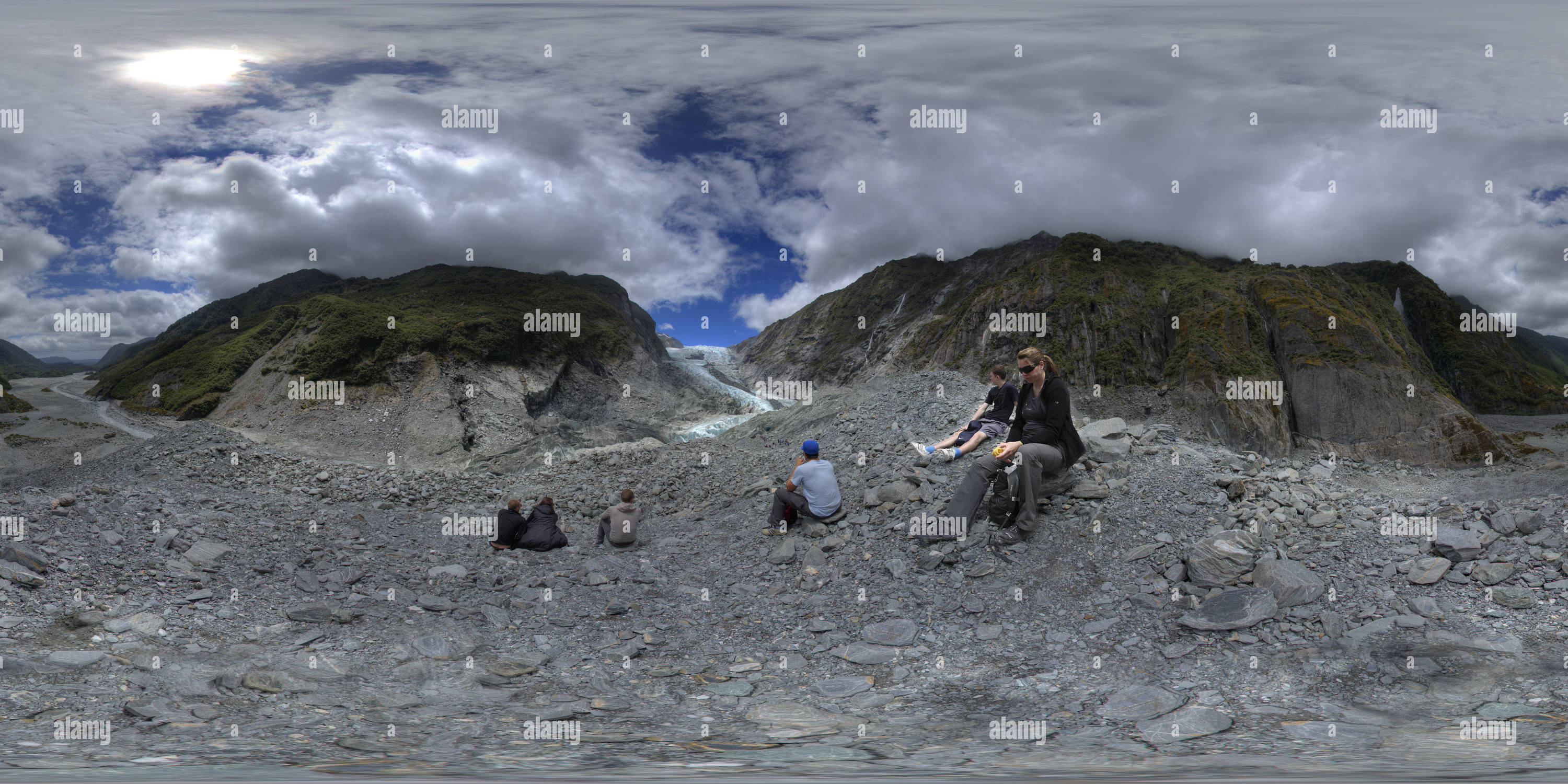360° view of Franz Josef from terminal moraine - Alamy